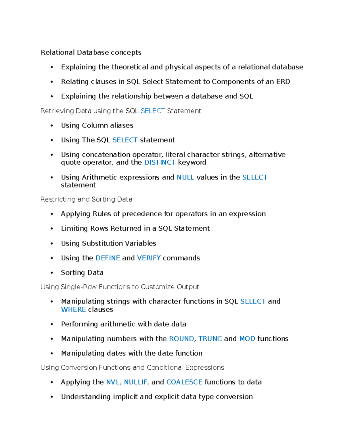 Relational Database concepts - Studocu
