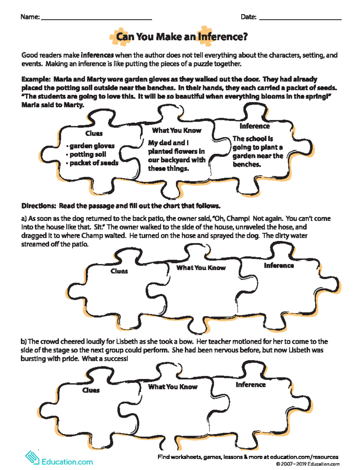 Inference Worksheet - Summary Natural Disasters - Name: Date: Can You ...
