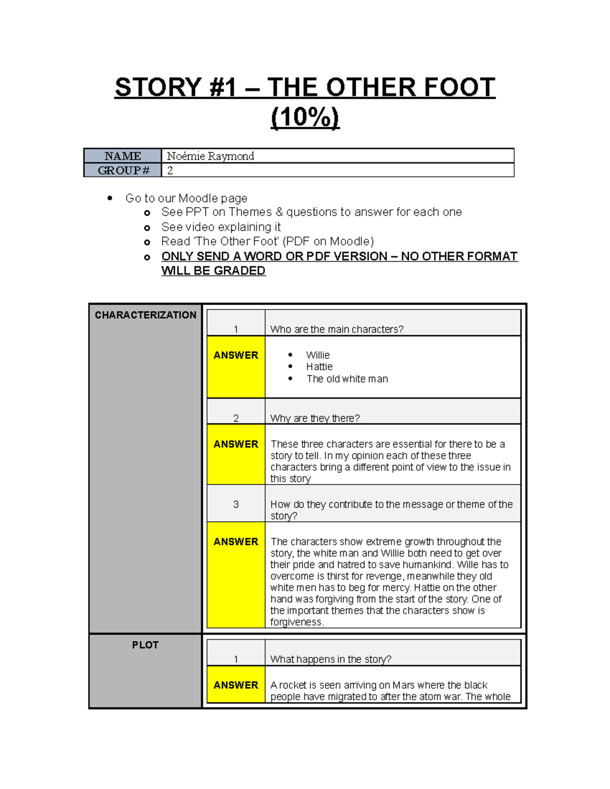 Literary Devices - THE Other FOOT - STORY #1 – THE OTHER FOOT (10% ...