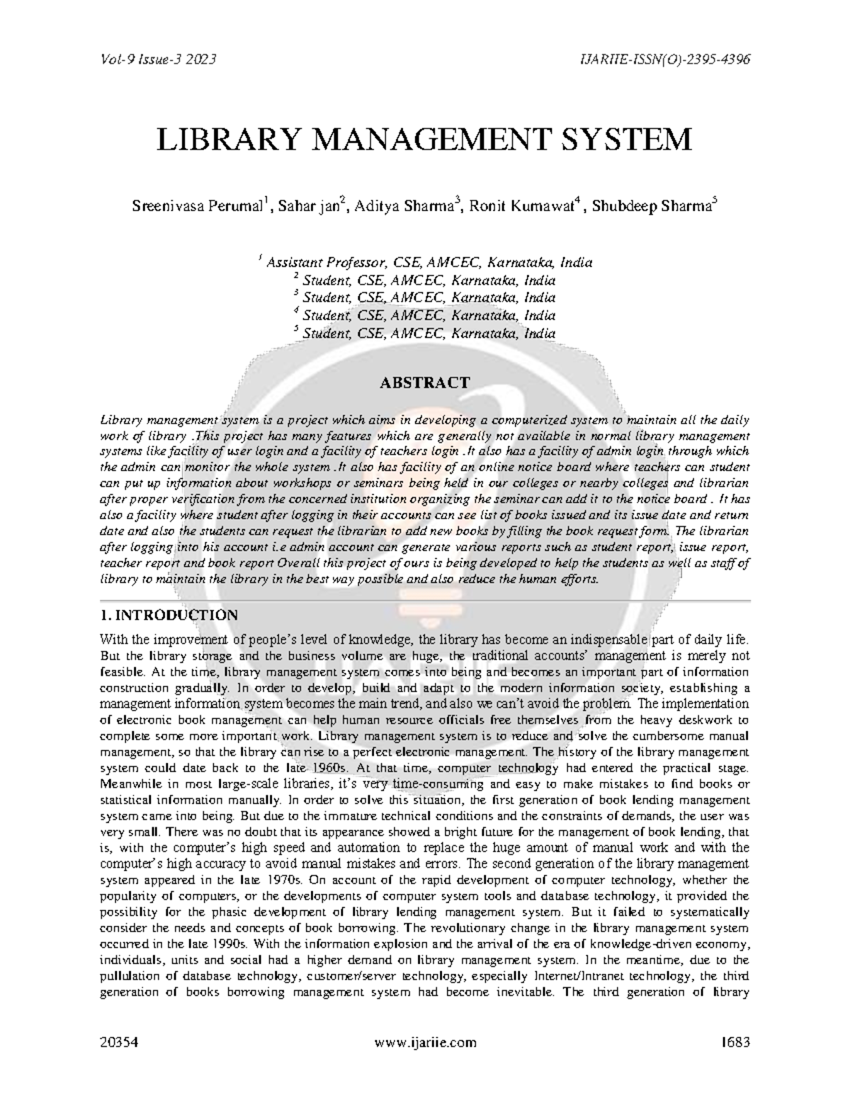 Library Managment System ijariie 20354 - LIBRARY MANAGEMENT SYSTEM ...