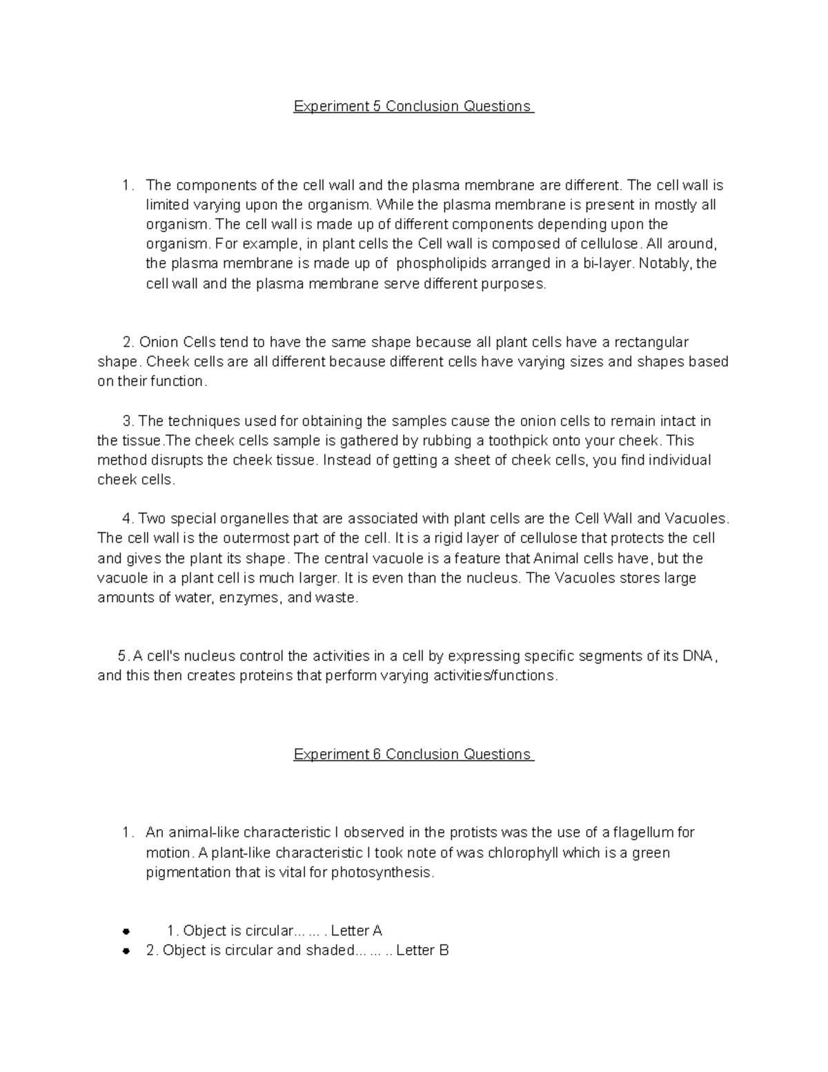 Experiment 5 Conclusion Questions - Experiment 5 Conclusion Questions 1 ...