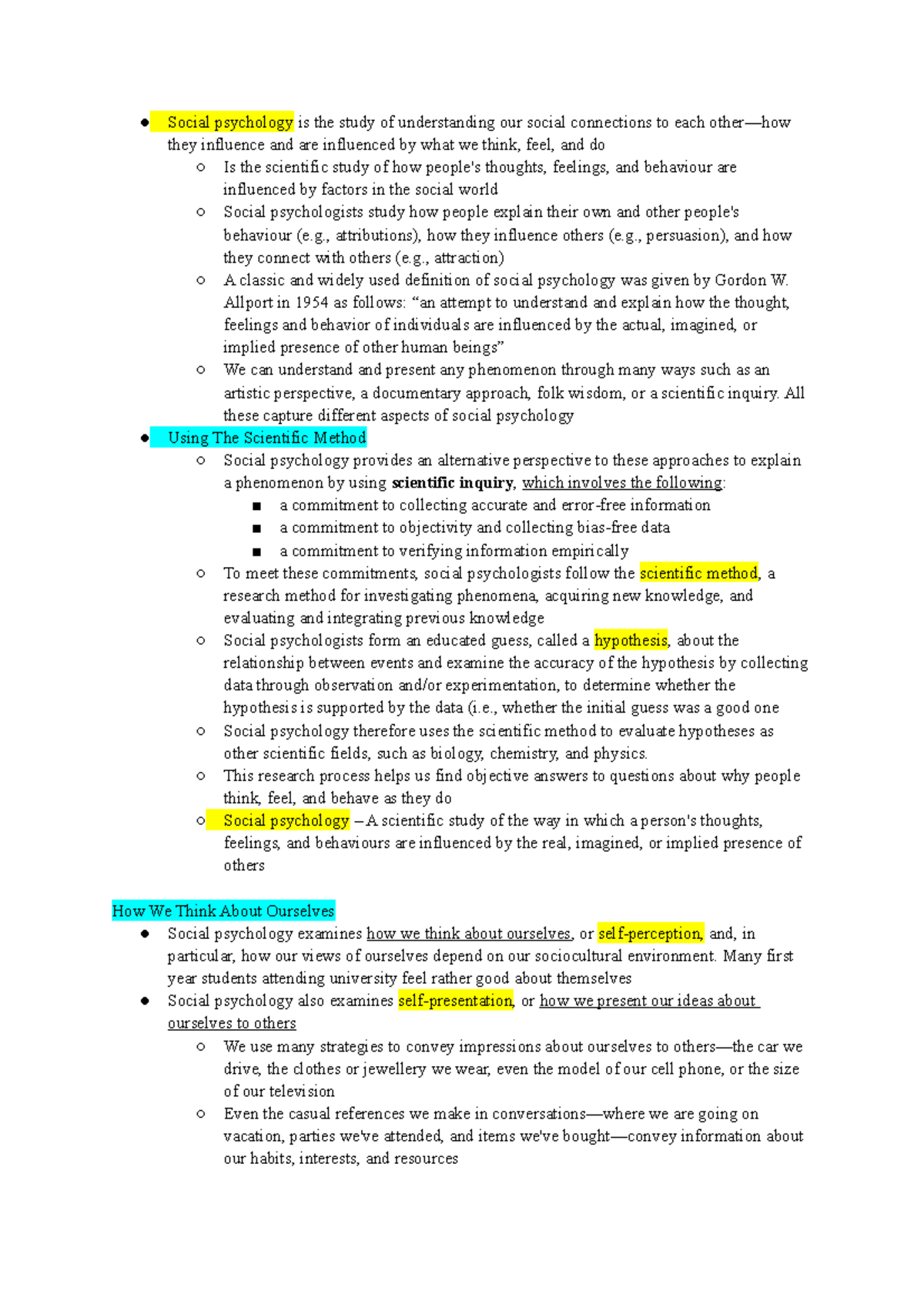 Chapter 1 Introducing Social Psychology Psyc2310 U Of G Studocu