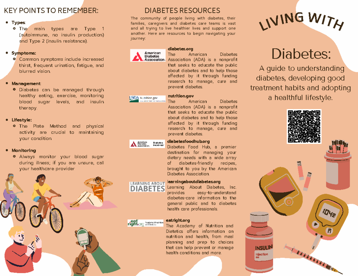Blue Orange Diabetes Trifold Brochure - Diabetes: A guide to ...