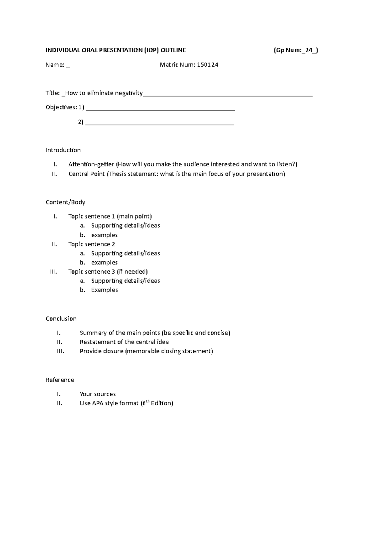 IOP template - iop - INDIVIDUAL ORAL PRESENTATION (IOP) OUTLINE (Gp Num ...