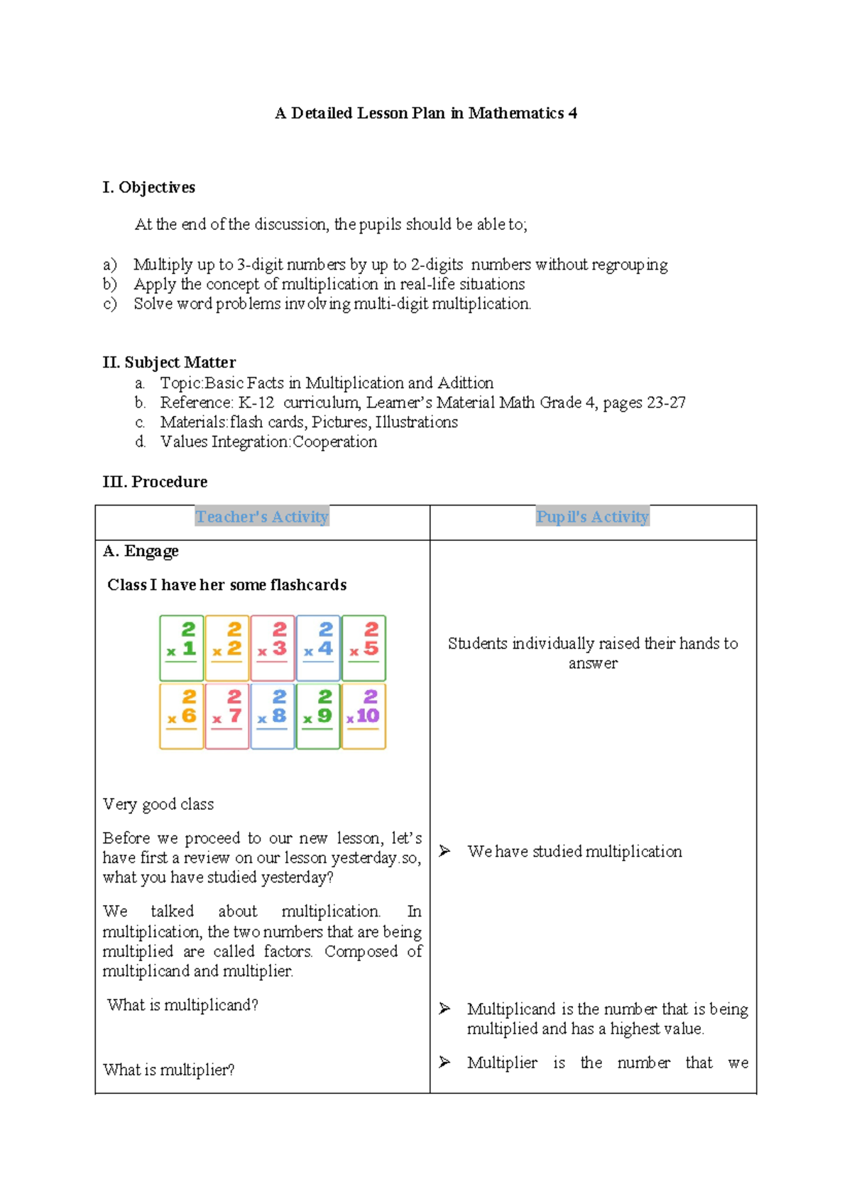 5Es msth 4 - Detailed lesson plan in mathematics - A Detailed Lesson ...