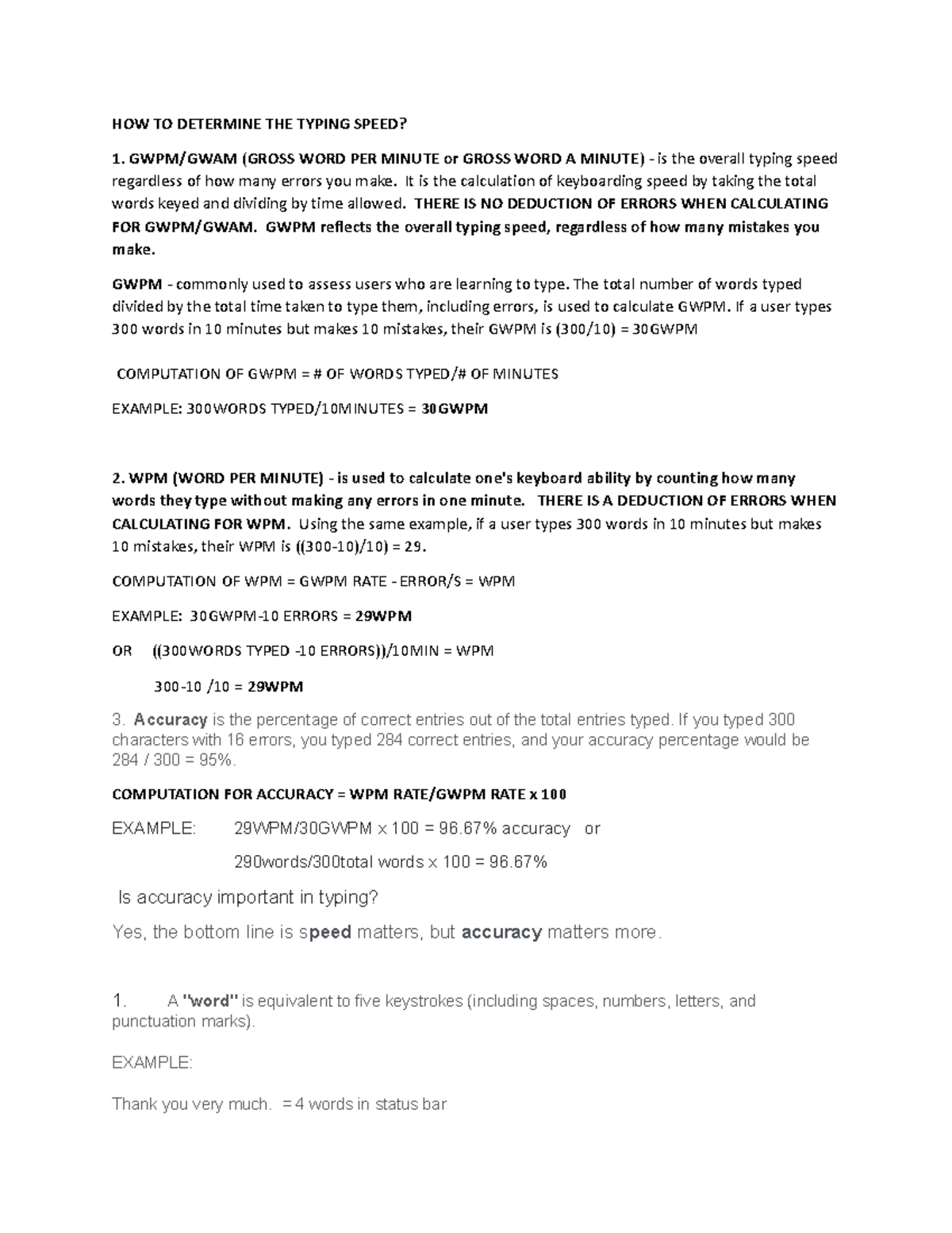 GWPM - nahauiwiwjsbvshs - HOW TO DETERMINE THE TYPING SPEED? GWPM/GWAM ...