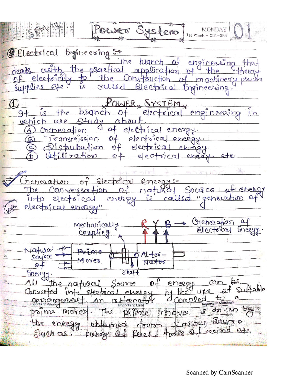 Power system - is called Electrical Engineering. 1 POWER SYSTEM It is ...