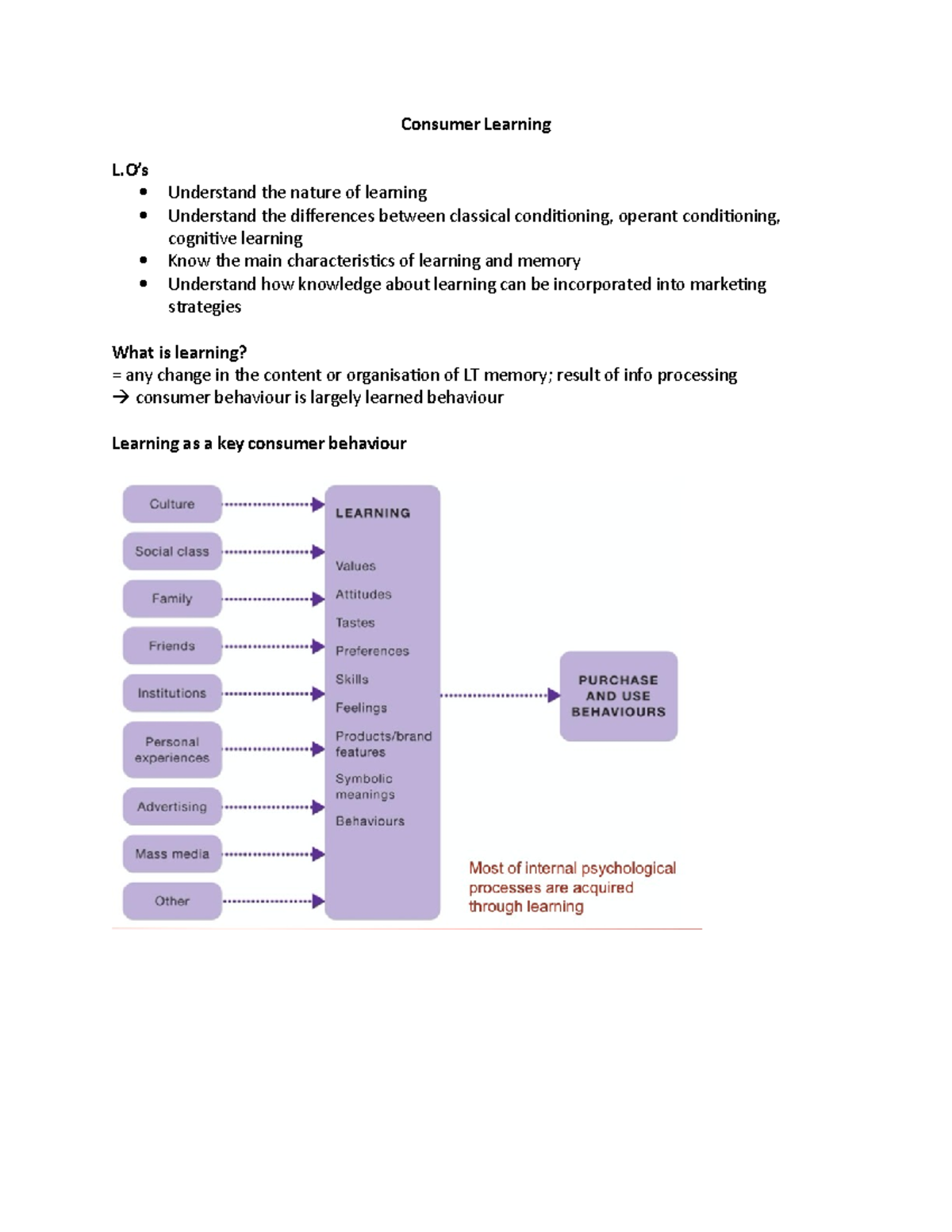 MKTG204 - L9 - Consumer Learning - Consumer Learning L’s Understand the ...
