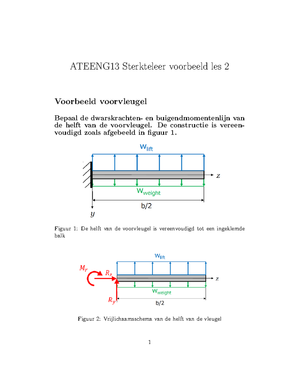 Uitwerking wingbox les2 - ATEENG13 Sterkteleer voorbeeld les 2 ...