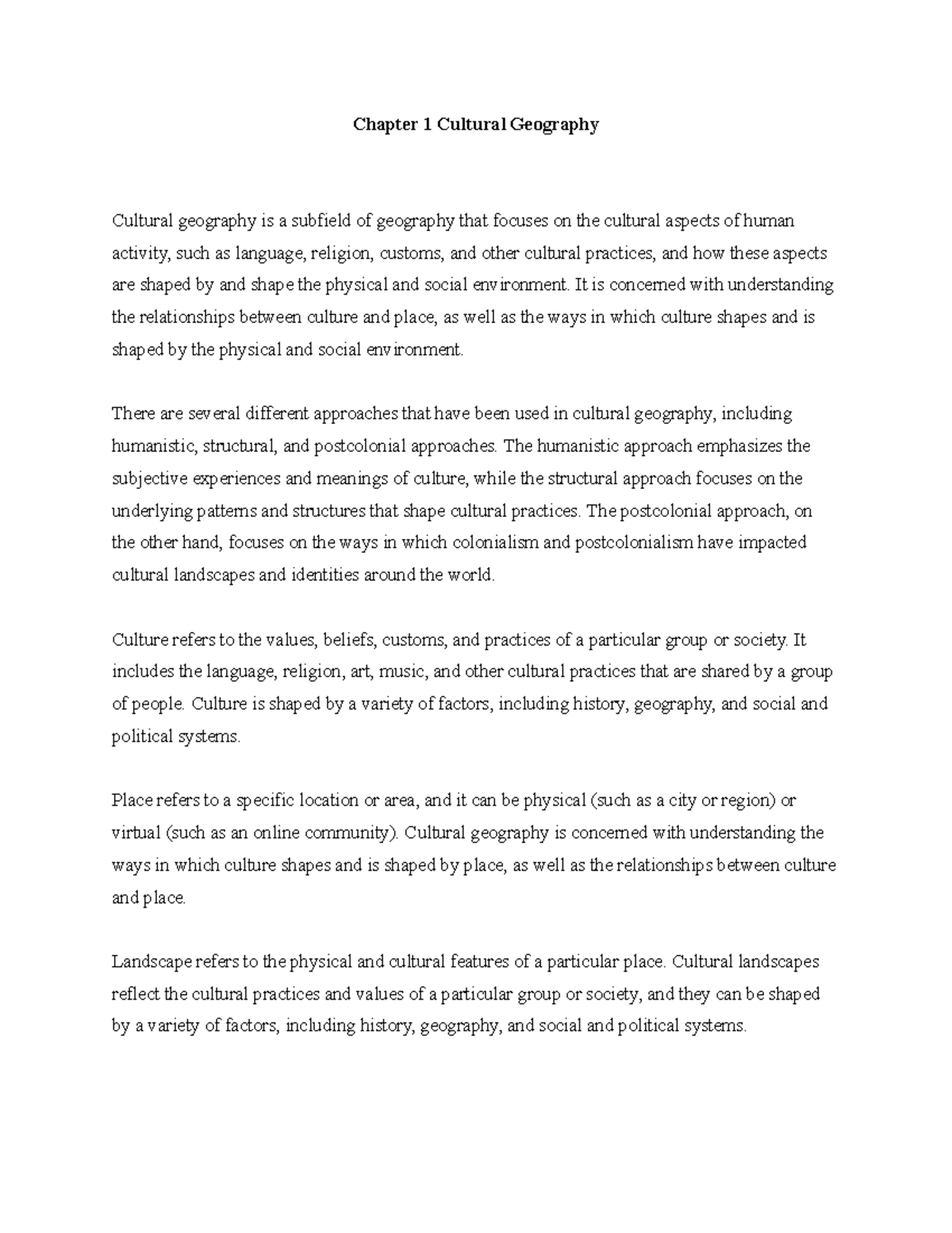 Chapter 1 Notes Chapter 1 Cultural Geography Cultural Geography Is A chapter-1-notes-chapter-1-cultural-geography-cultural-geography-is-a
