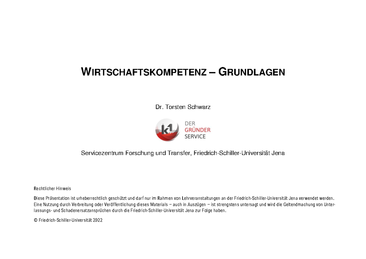 2022 Einführung Wirtschaftskompetenz - WIRTSCHAFTSKOMPETENZ ...