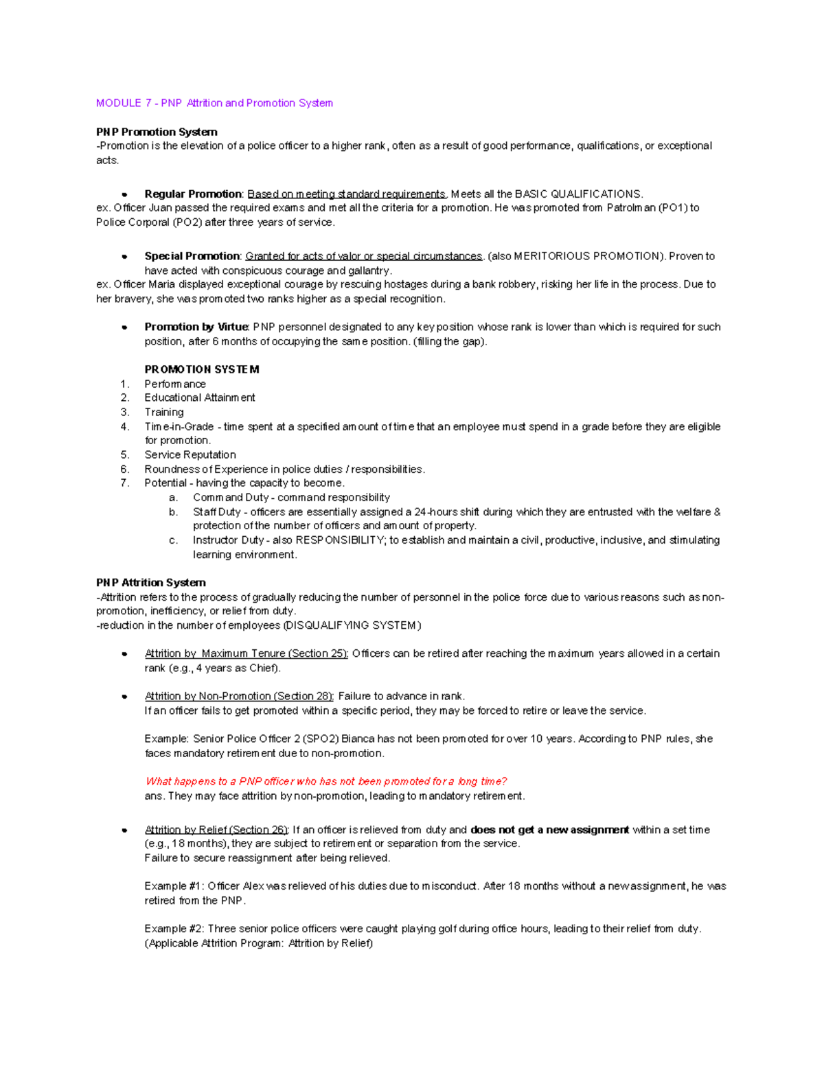 Handouts 168 - CRI 168 - MODULE 7 - PNP Attrition and Promotion System ...