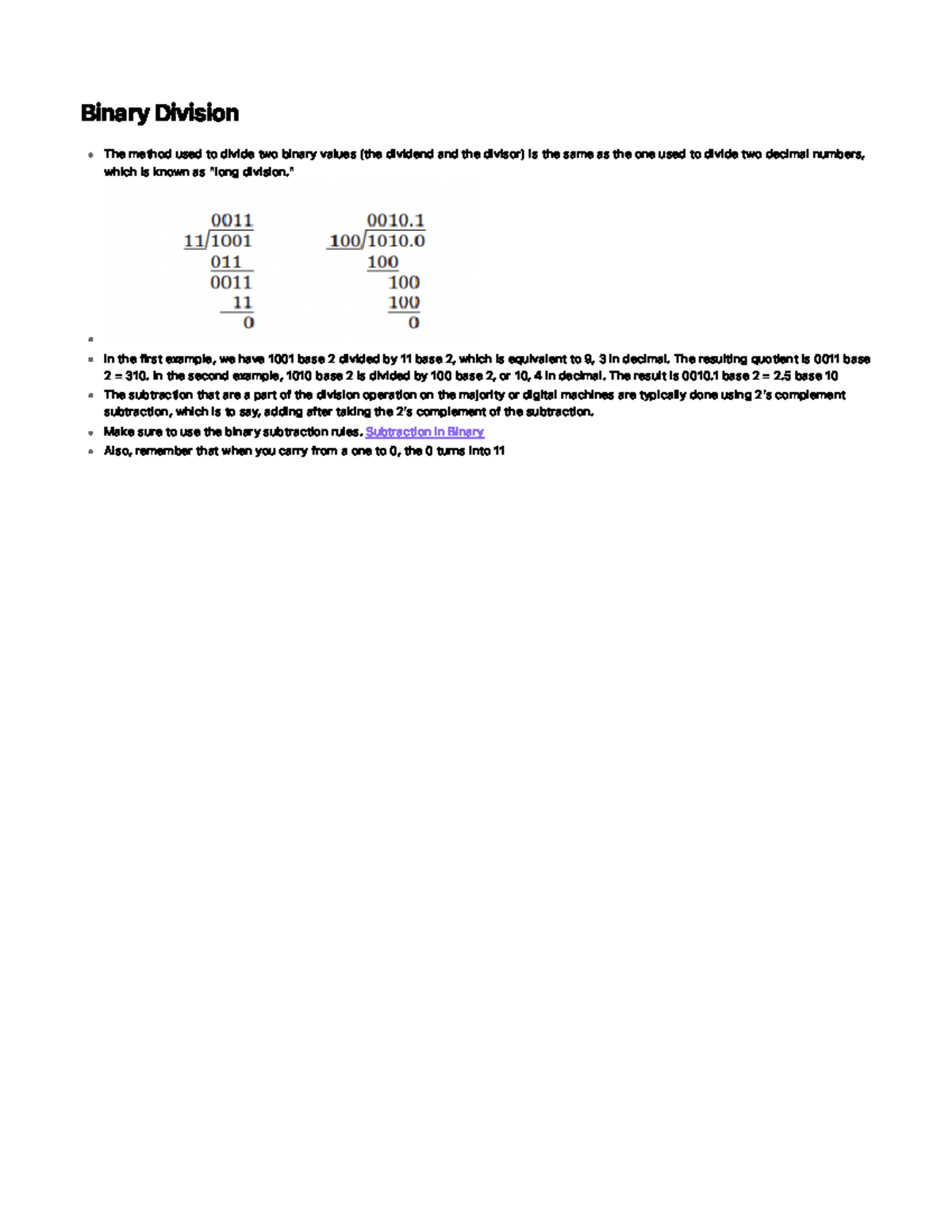 Binary Division - Prof. F. Fischman - Binary Division T h e m e t h o d ...