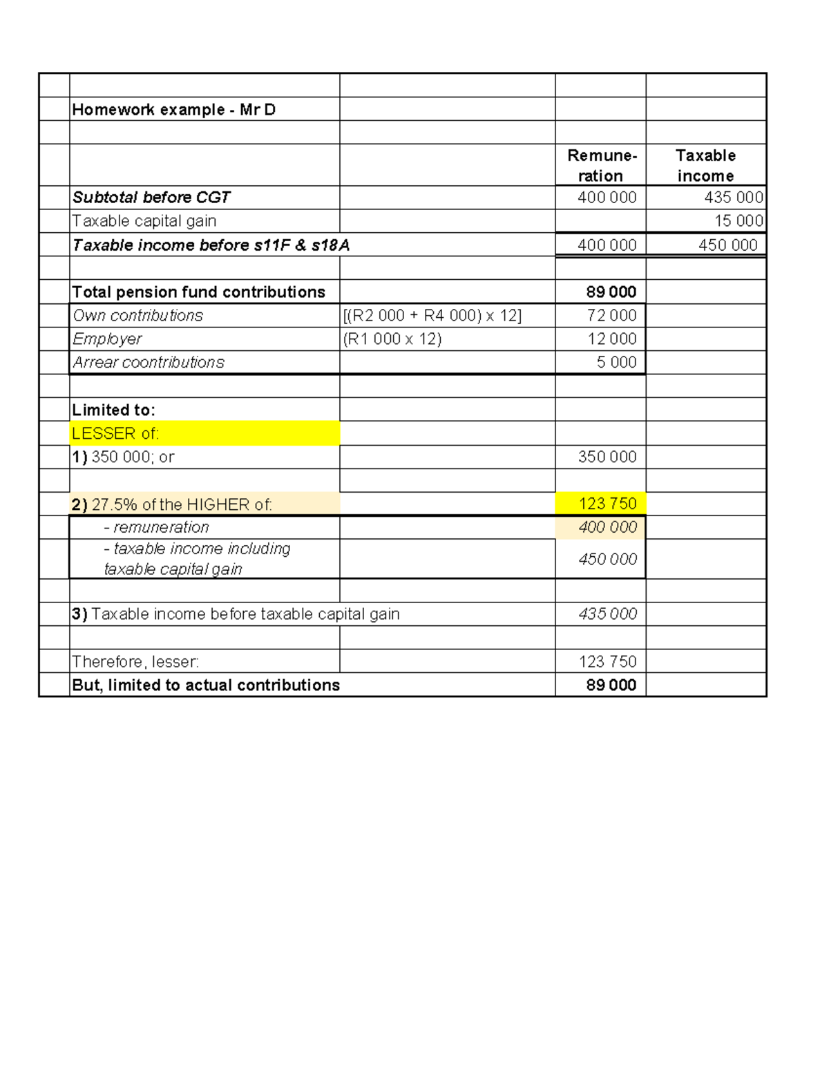 Class examples solutions L3 - Homework example - Mr D Remune- ration ...
