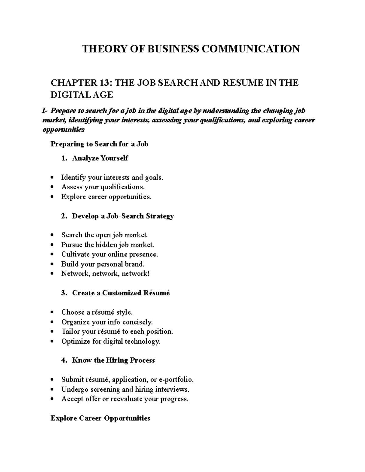 Business Communication - THEORY OF BUSINESS COMMUNICATION CHAPTER 13 ...