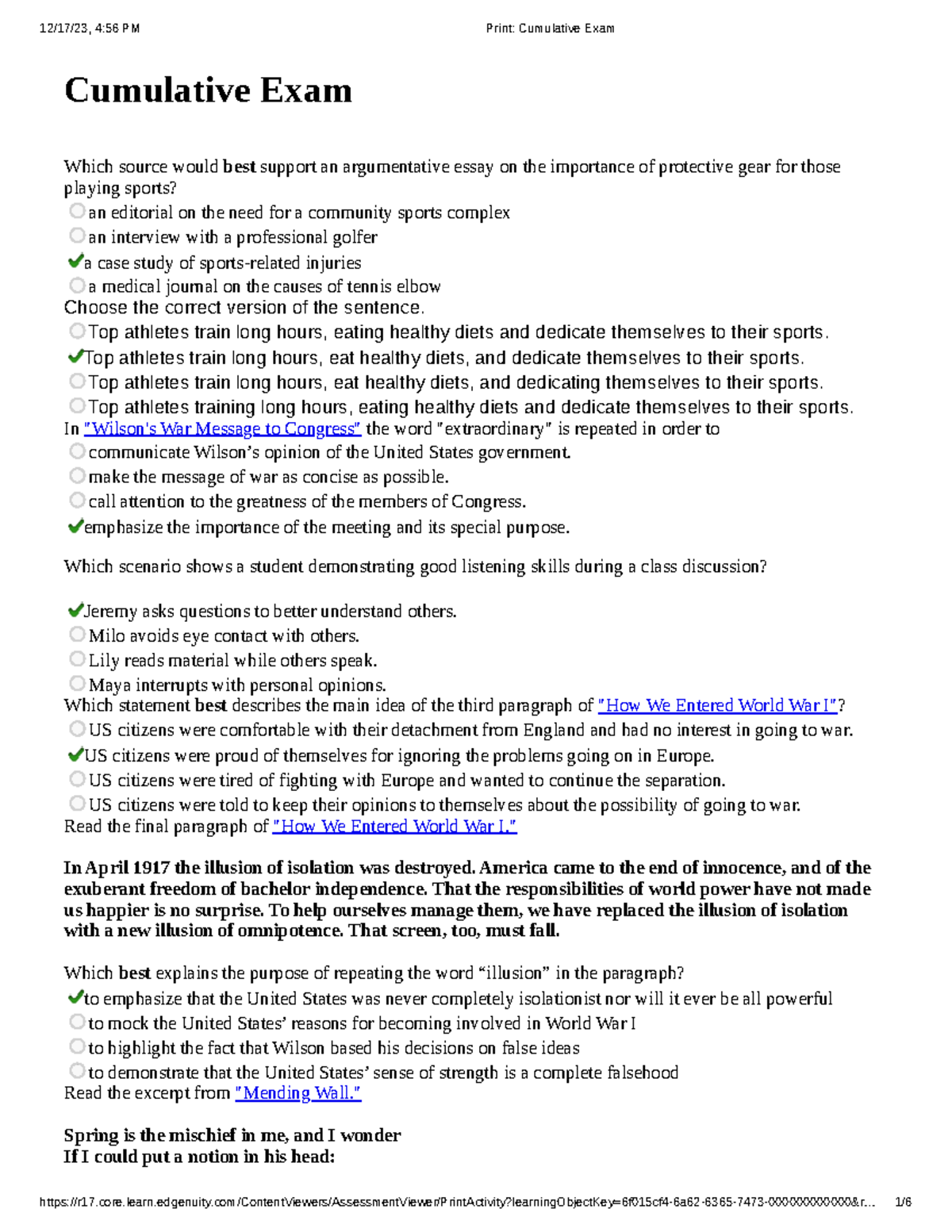 Englisiii - good - Cumulative Exam Which source would best support an ...