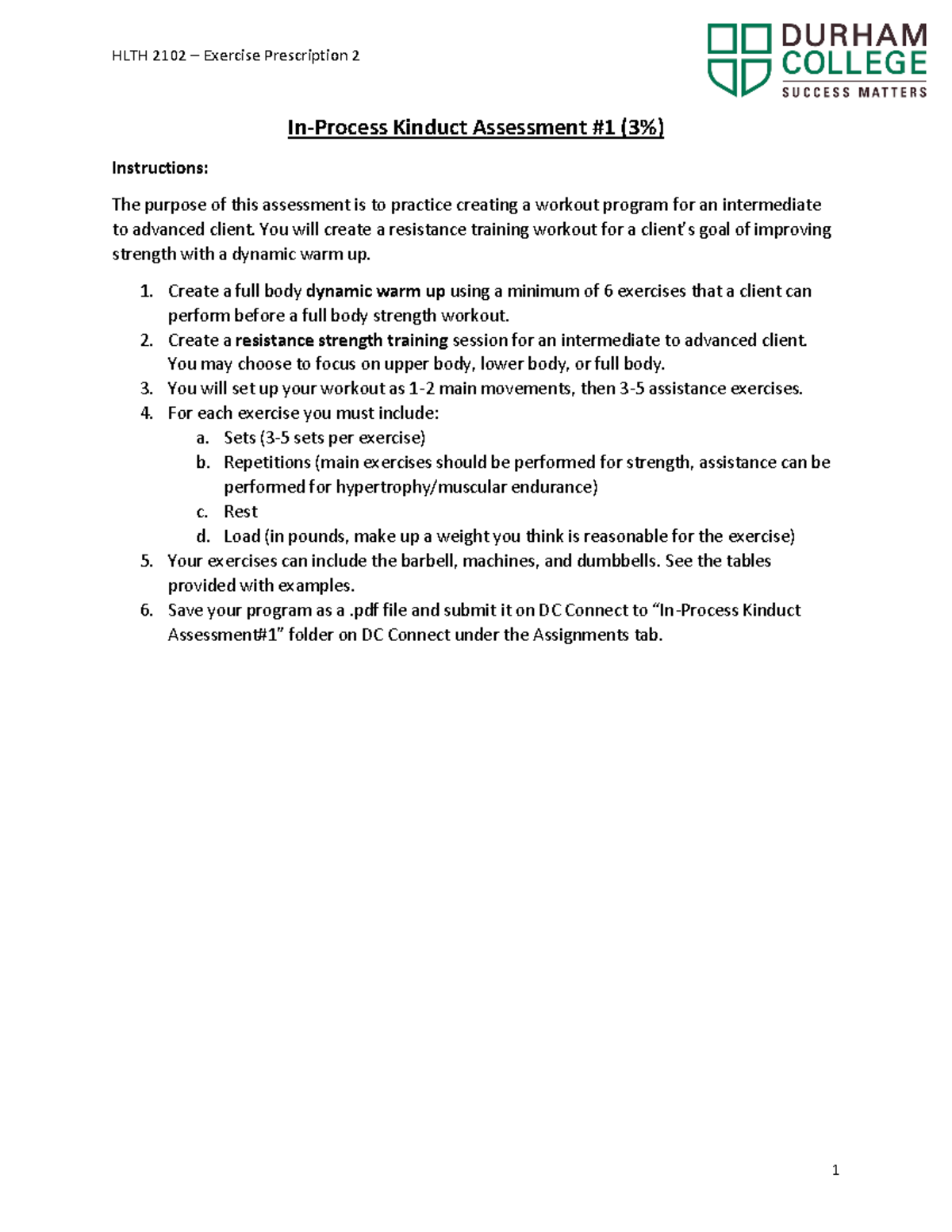 HLTH 2102 In Process Kinduct Assessment 1 - In-Process Kinduct ...