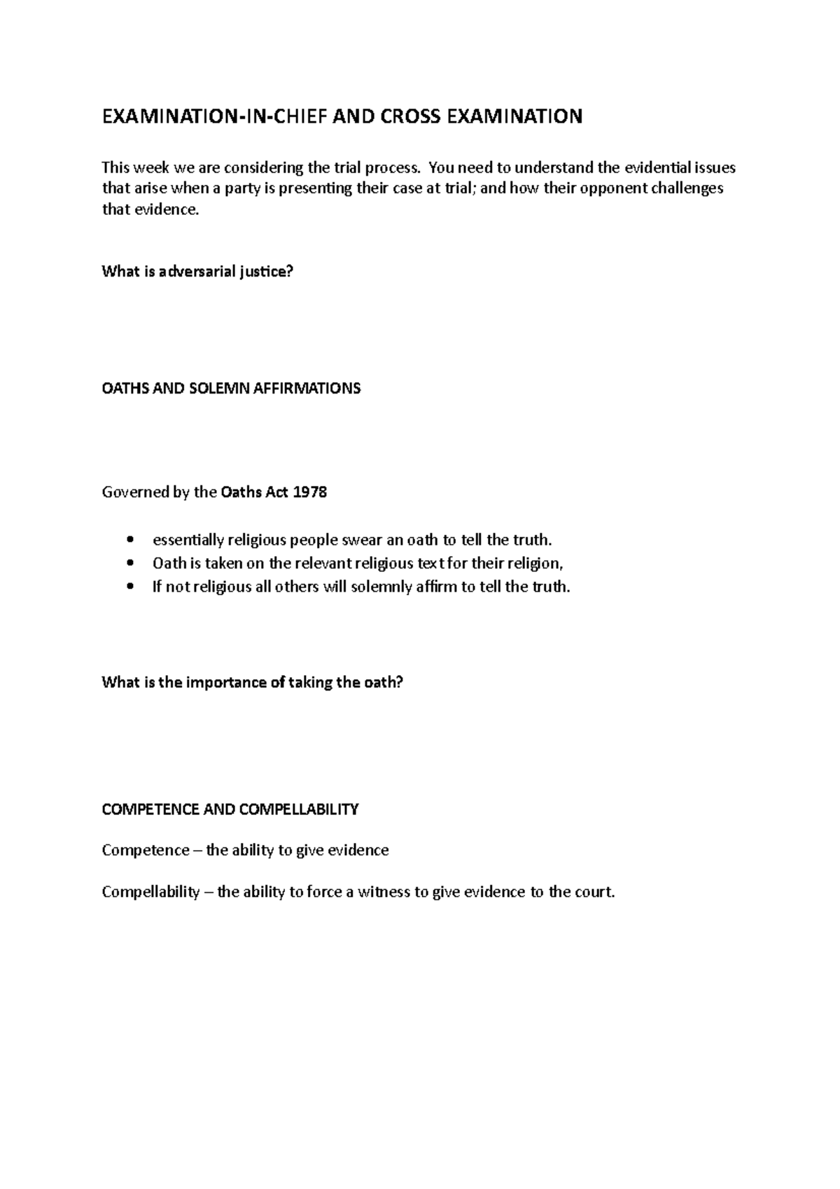 Lecture 2 -examination in chief, cress examination and lies ...