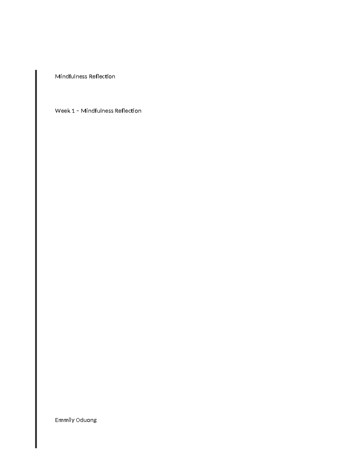 Mindfulness Week 1 - weekly reflection on prompt given - Mindfulness ...