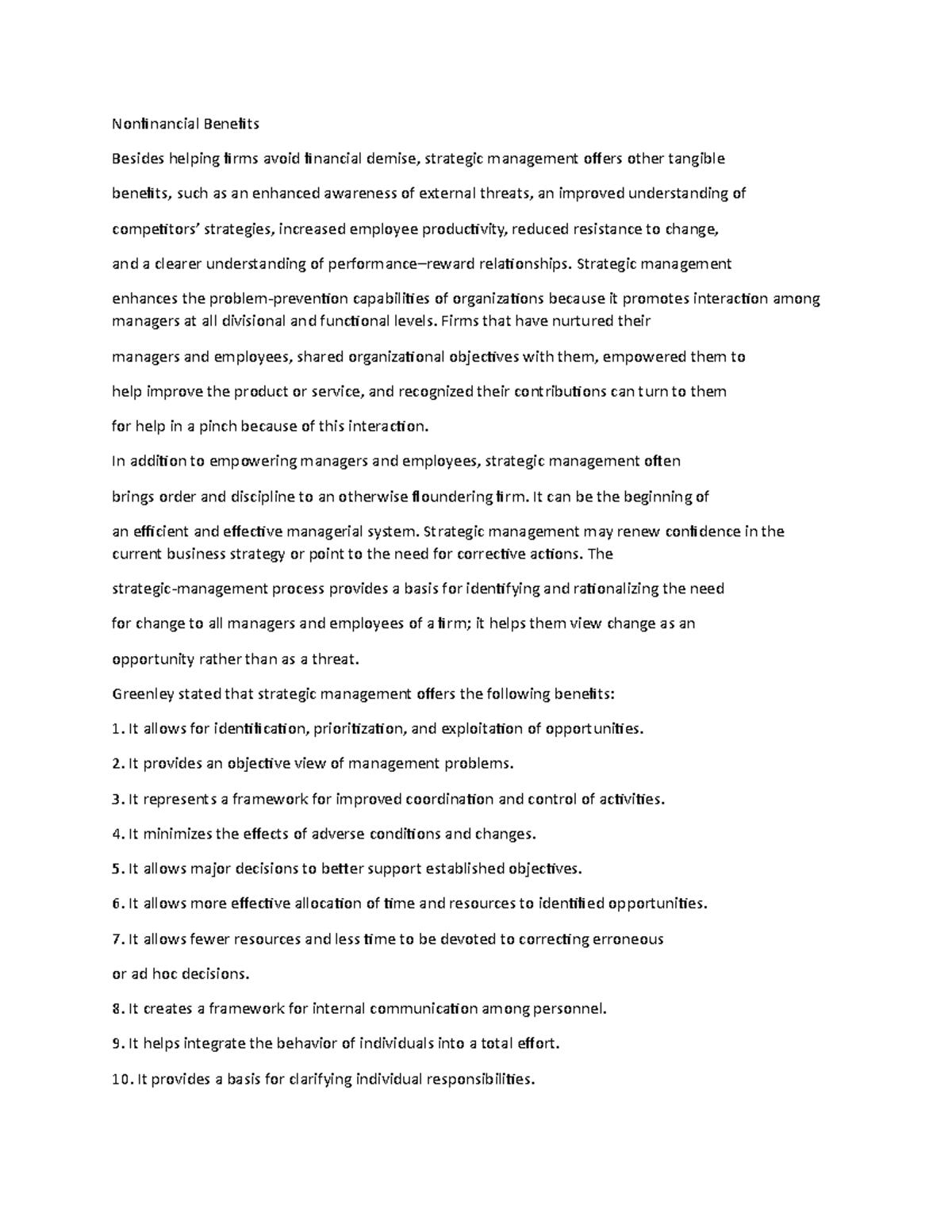 Nonfinancial Benefits - Nonfinancial Benefits Besides helping firms ...