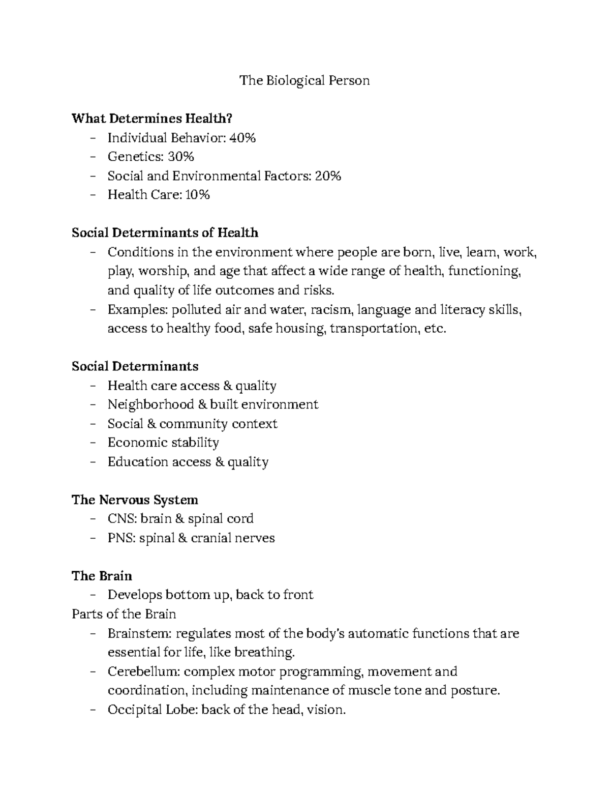 Ch. 3 - The Biological Person - The Biological Person What Determines ...