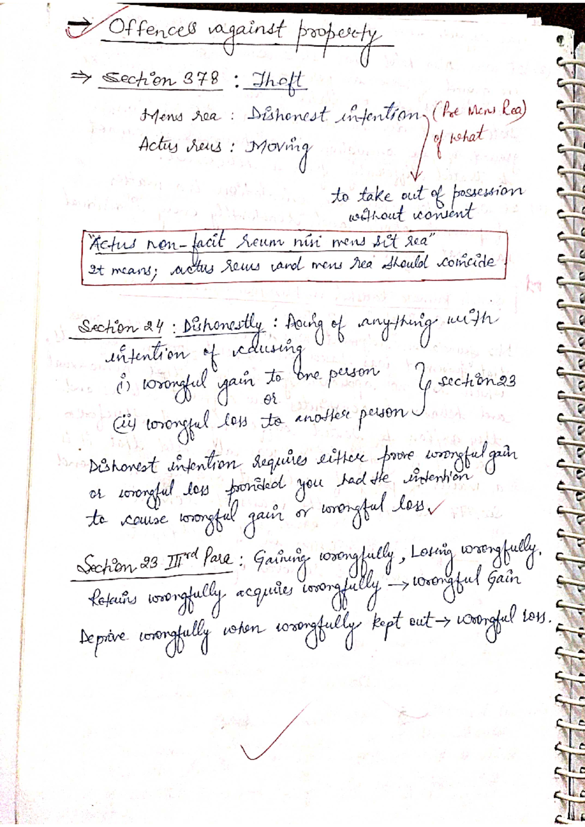 Theft in ipc (English) - Summary LLB - Studocu