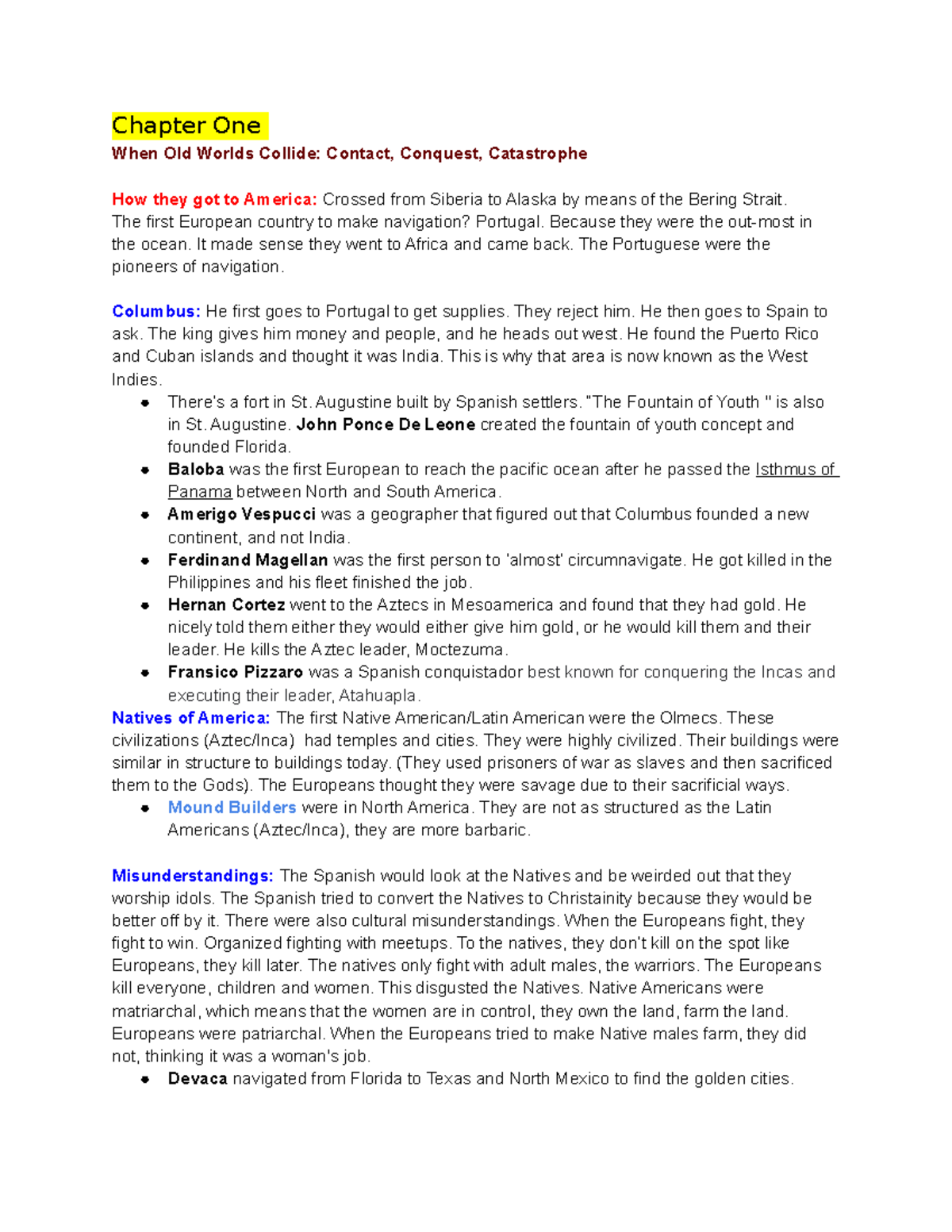 Chapter One - history - Chapter One When Old Worlds Collide: Contact ...