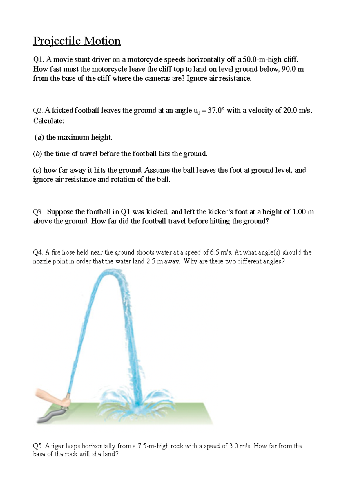 Projectile Motion - A movie stunt driver on a motorcycle speeds ...