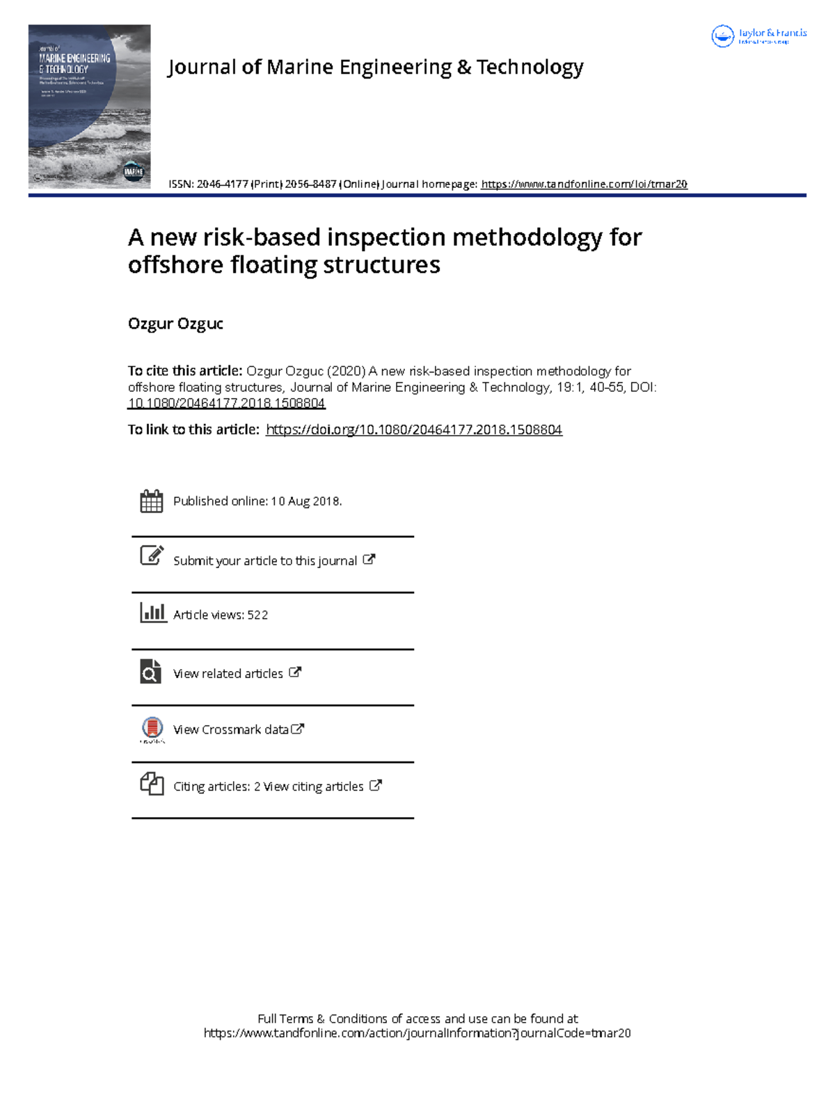 A new risk based inspection methodology for offshore floating ...