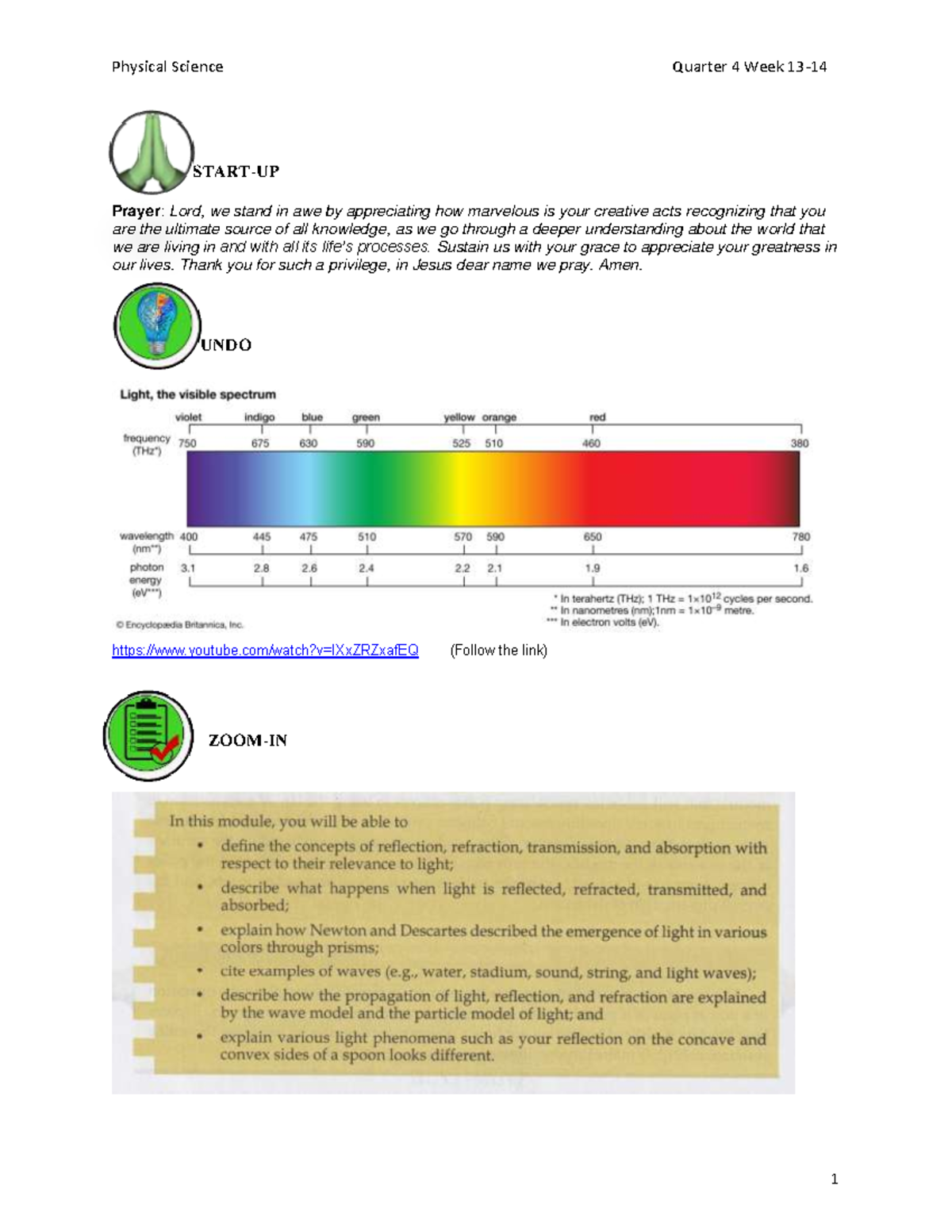 SHS Module 2021 2022 Physical Science W13 14 - Prayer are the ultimate ...