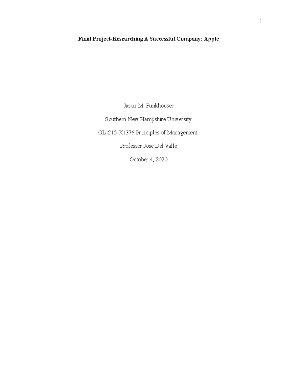 OL 215 Final Project Researching A Successful Company Apple - Final ...