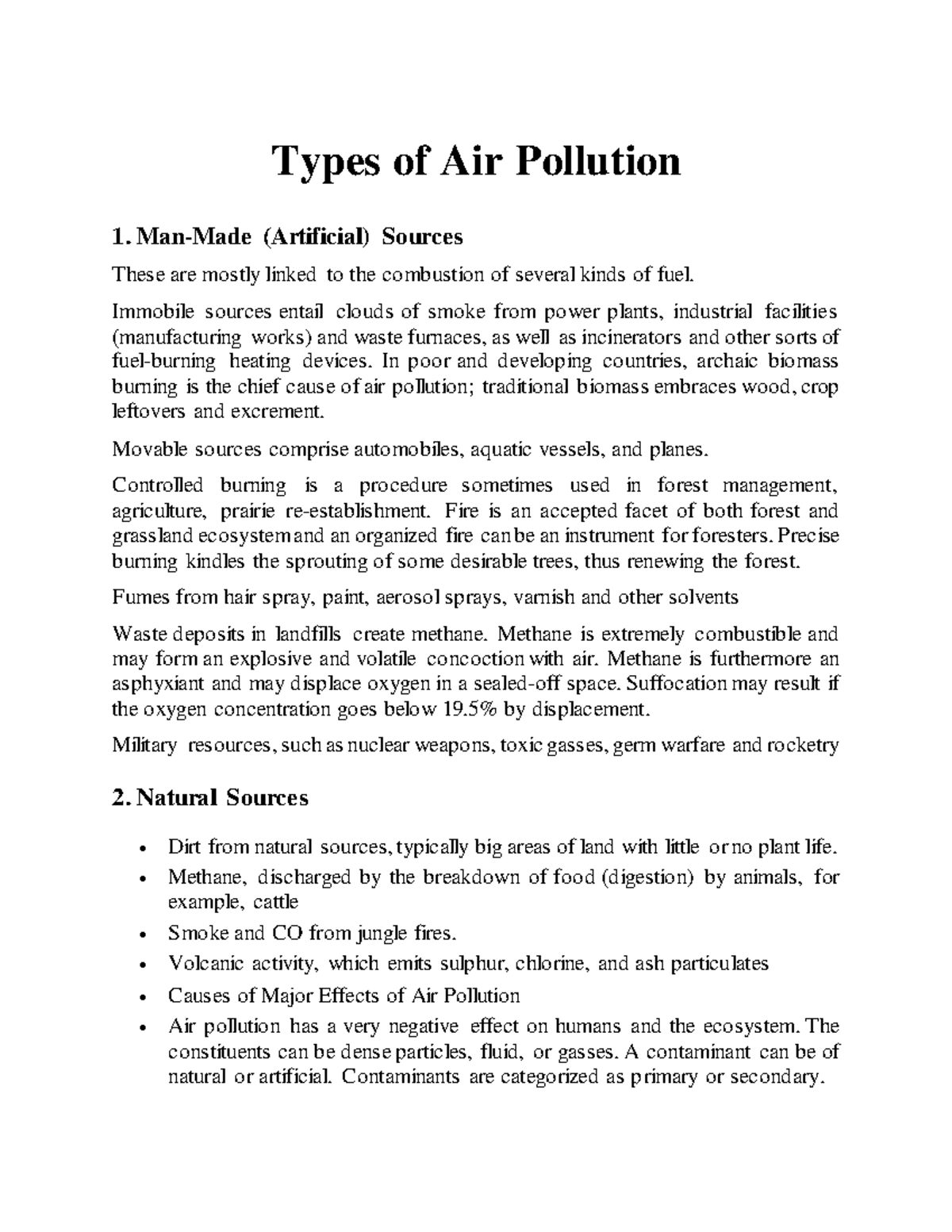 Types of Air Pollution - These six pollutants are carbon monoxide, lead ...