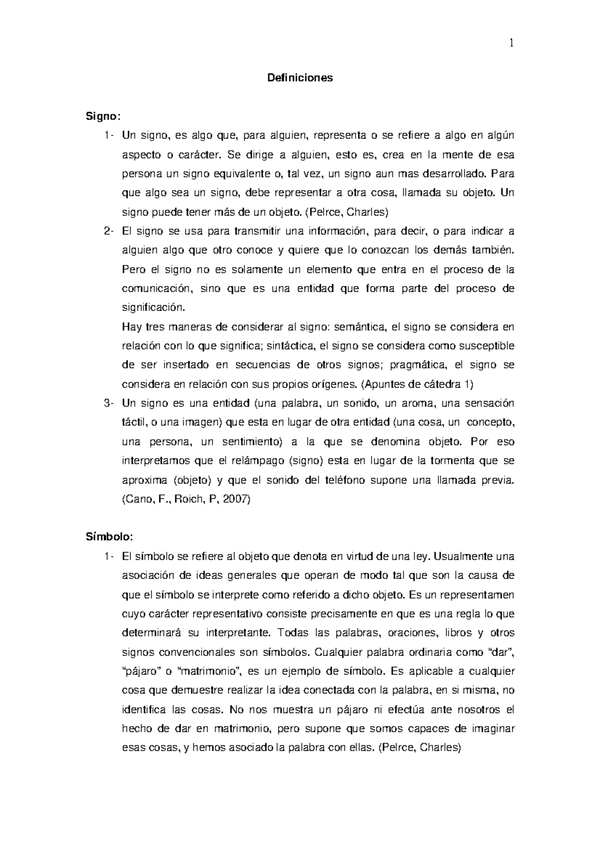 Definicion signo, simbolo, etc - 1 Definiciones Signo: Un signo, es ...