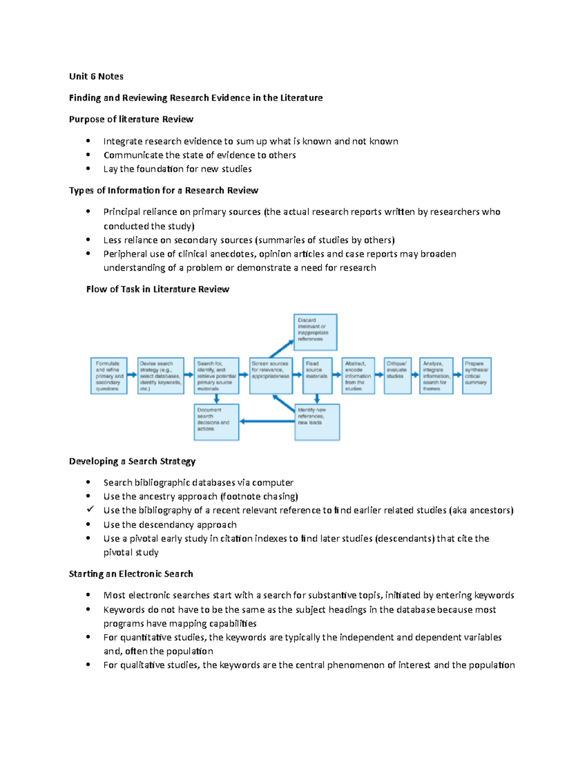 Unit 6 notes and study material - Unit 6 Notes Finding and Reviewing ...