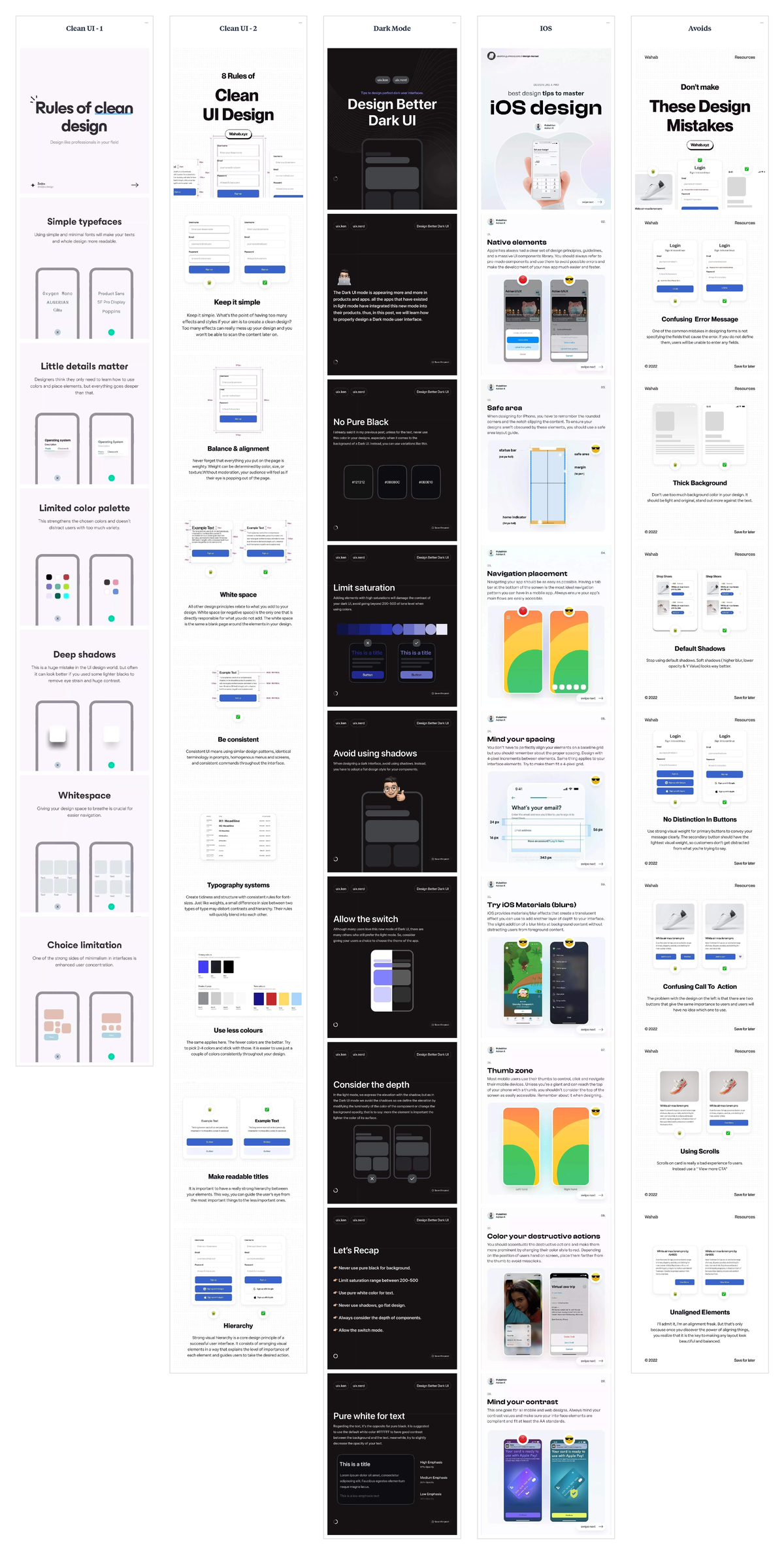 Rules & Tips - 1 - UIUX Tips & Notes - Clean UI - 1 Clean UI - 2 Dark ...