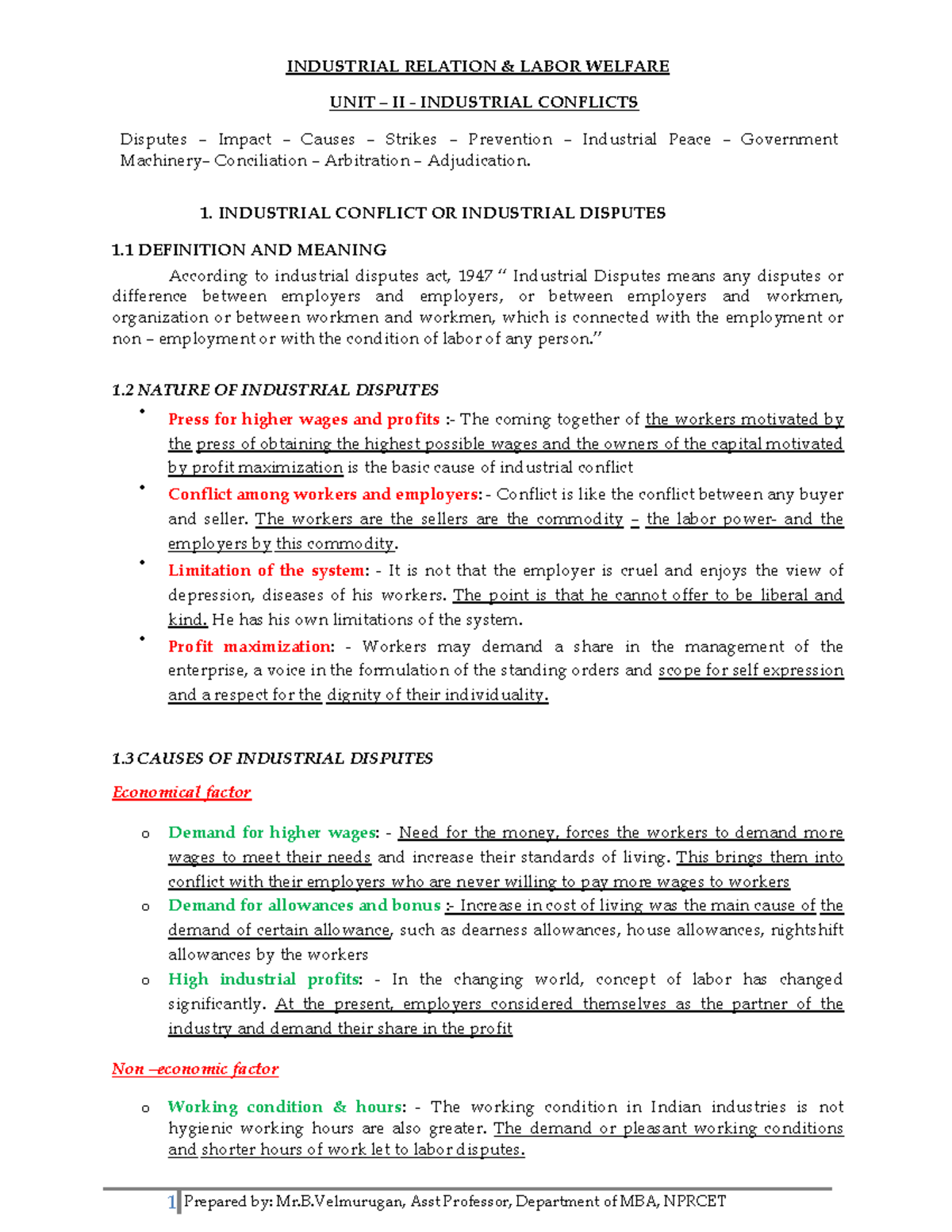 Download - MBA FILES - INDUSTRIAL RELATION & LABOR WELFARE UNIT – II ...
