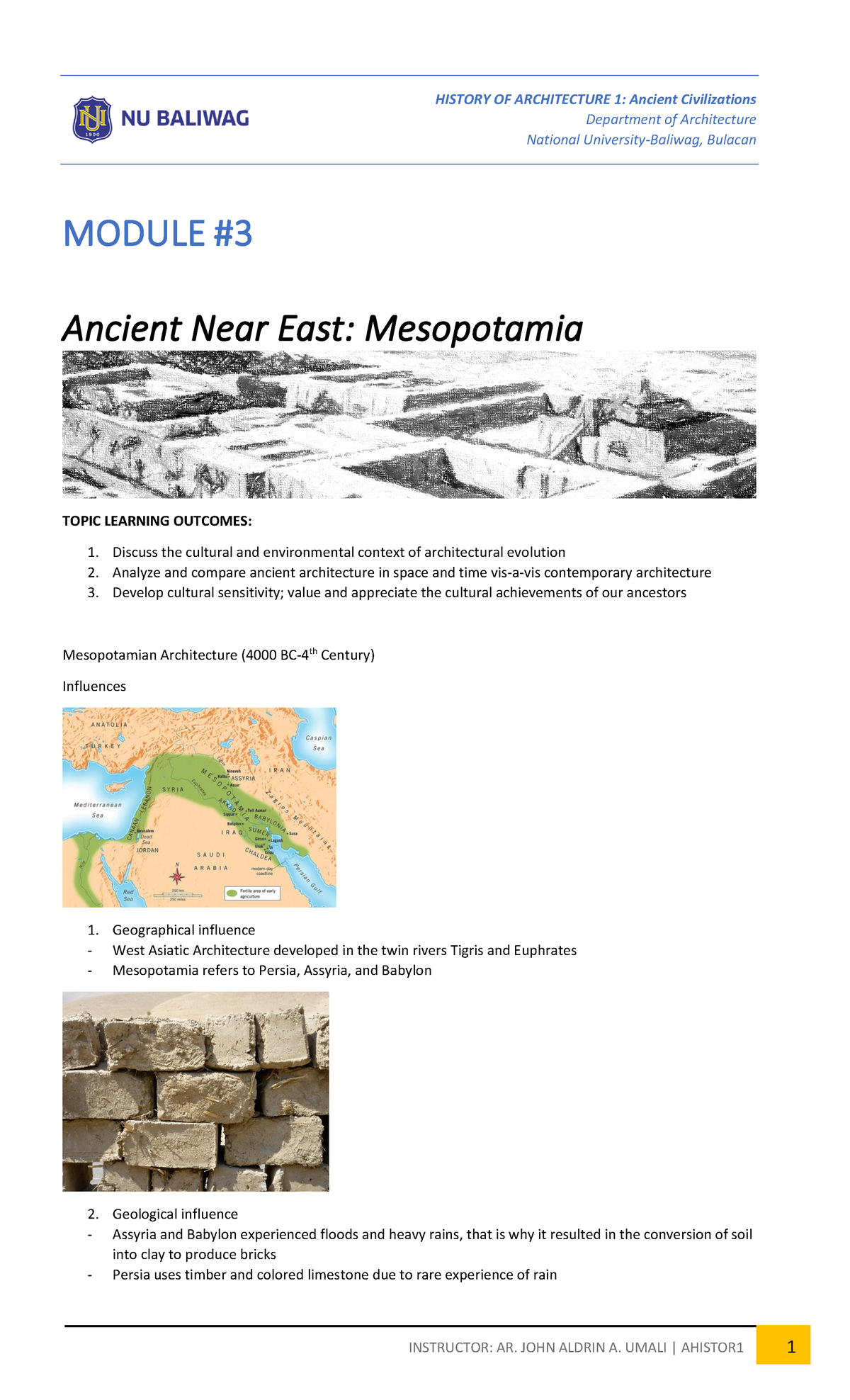 Ahistor 1 Module 3 - Department of Architecture National University ...