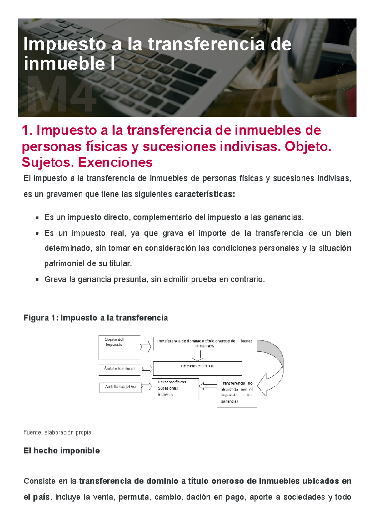M4L3 - Semi - Impuesto a la transferencia de inmueble I 1. Impuesto a la transferencia de ...