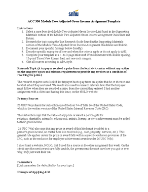 ACC 318 Module Three Assignment Template -Final - ACC 318 Module Three ...