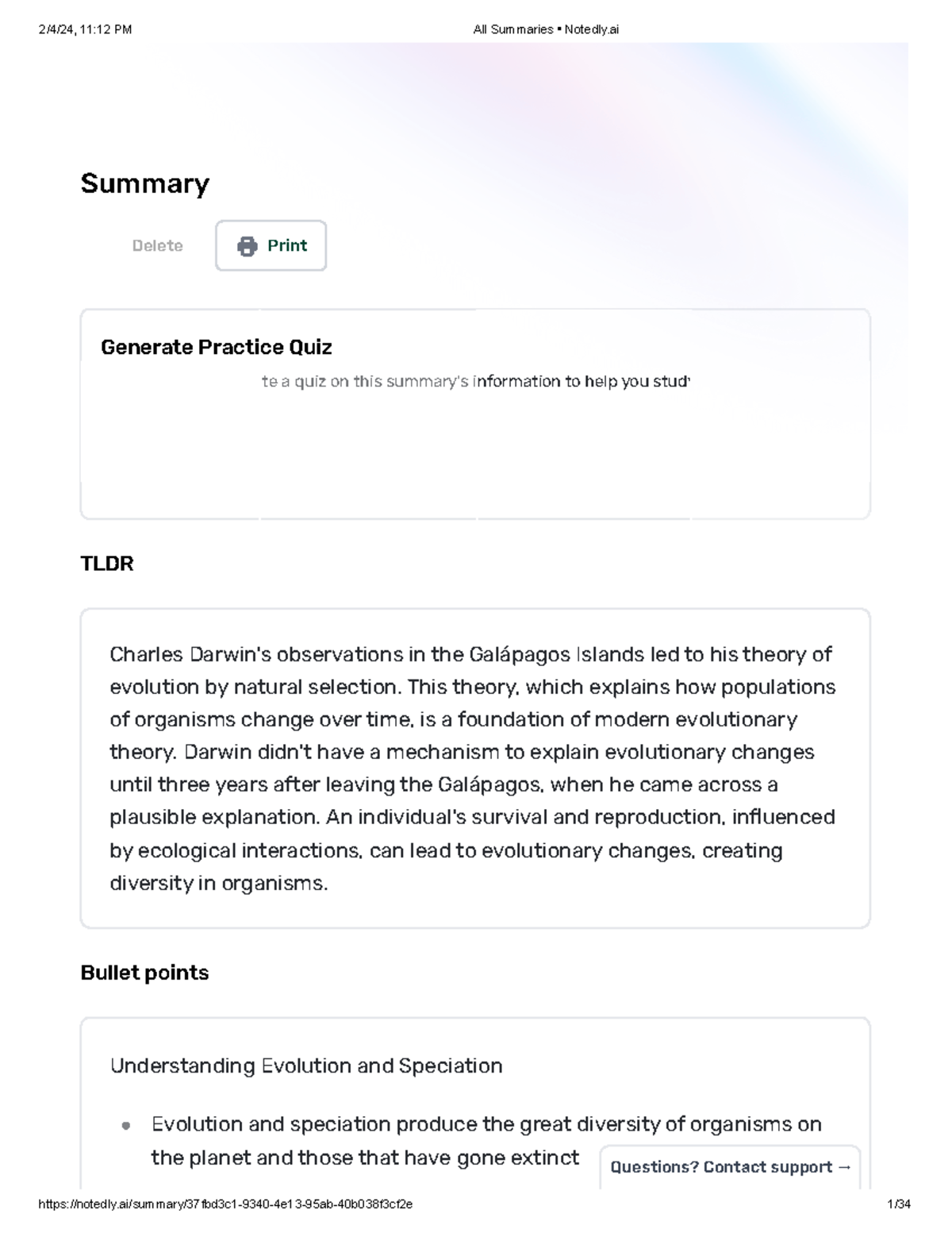 Chapter 4 summary - Summary Delete Print TLDR Bullet points Generate Practice Quiz Automatically ...