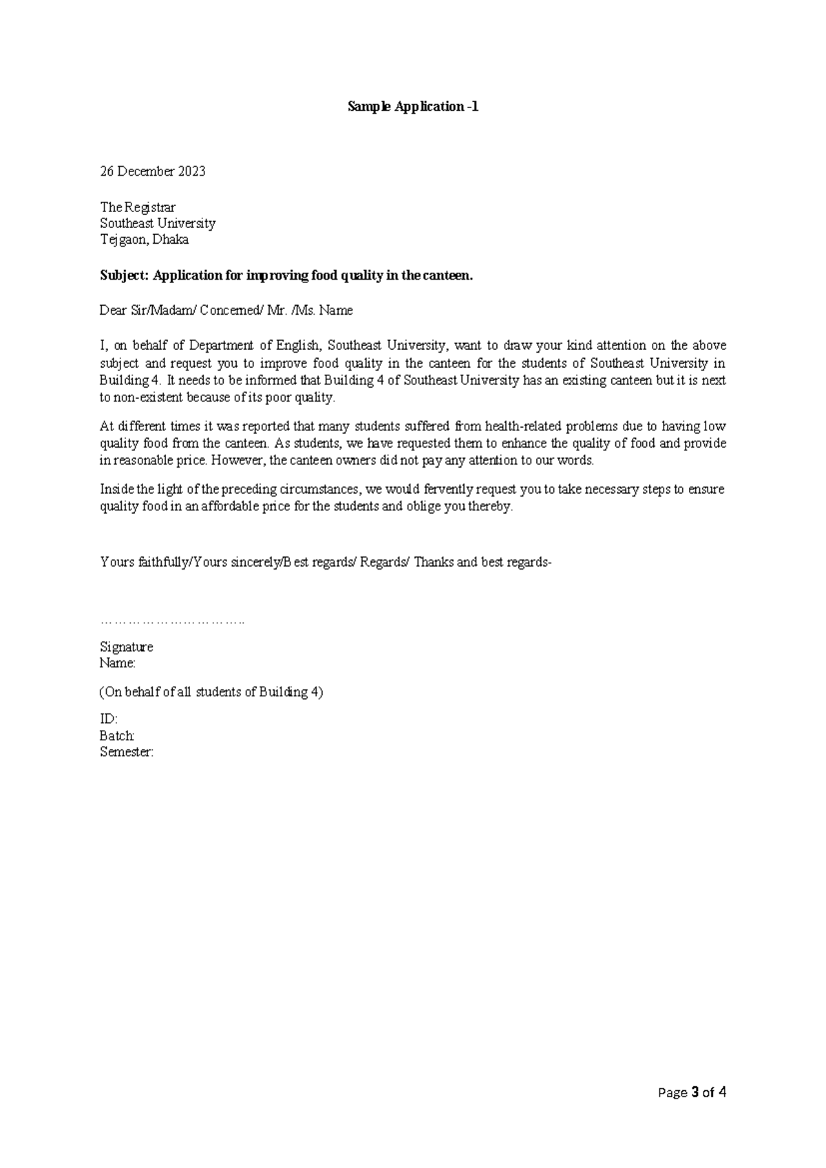 Application-Writing -Format -Sample-3 - Sample Application - 26 ...