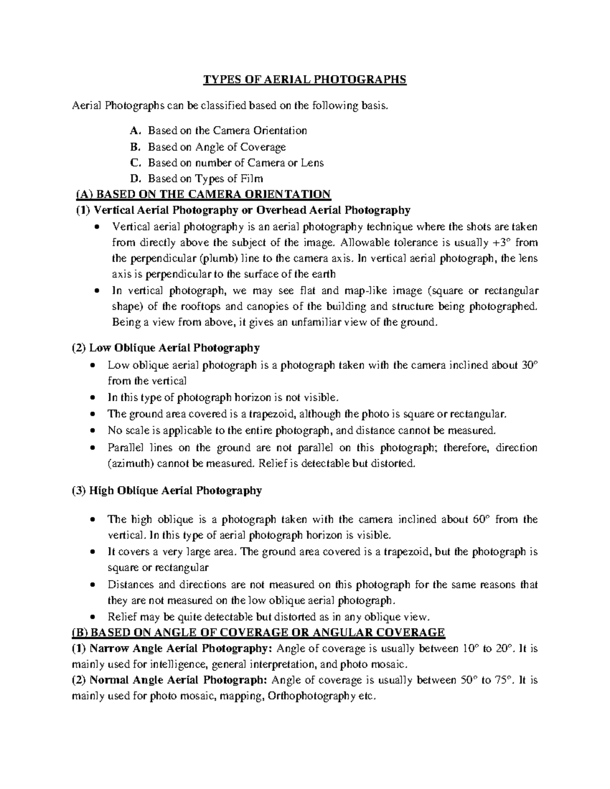 Types OF Aerial Photographs - TYPES OF AERIAL PHOTOGRAPHS Aerial ...