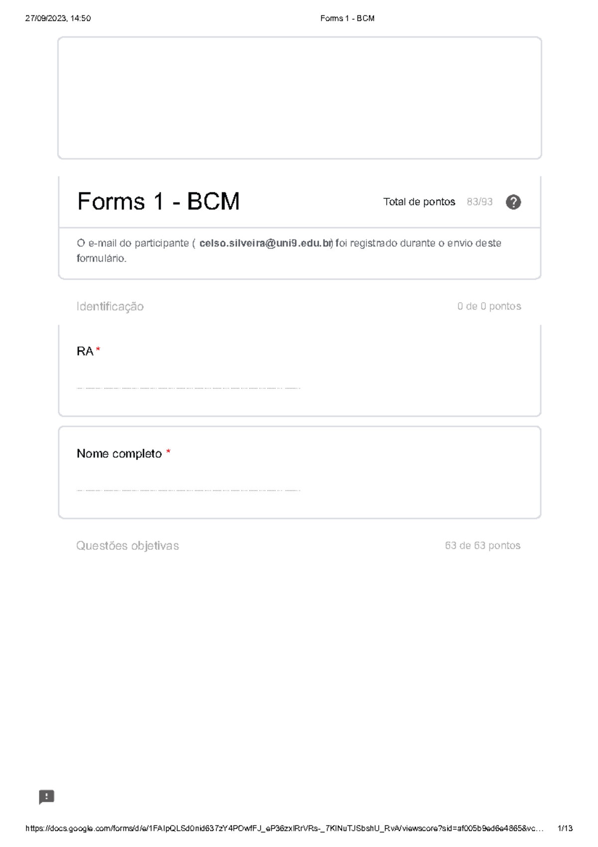 Forms 1 - BCM - Ok - Bases Morfofuncionais 1 - Identificação 0 de 0 ...