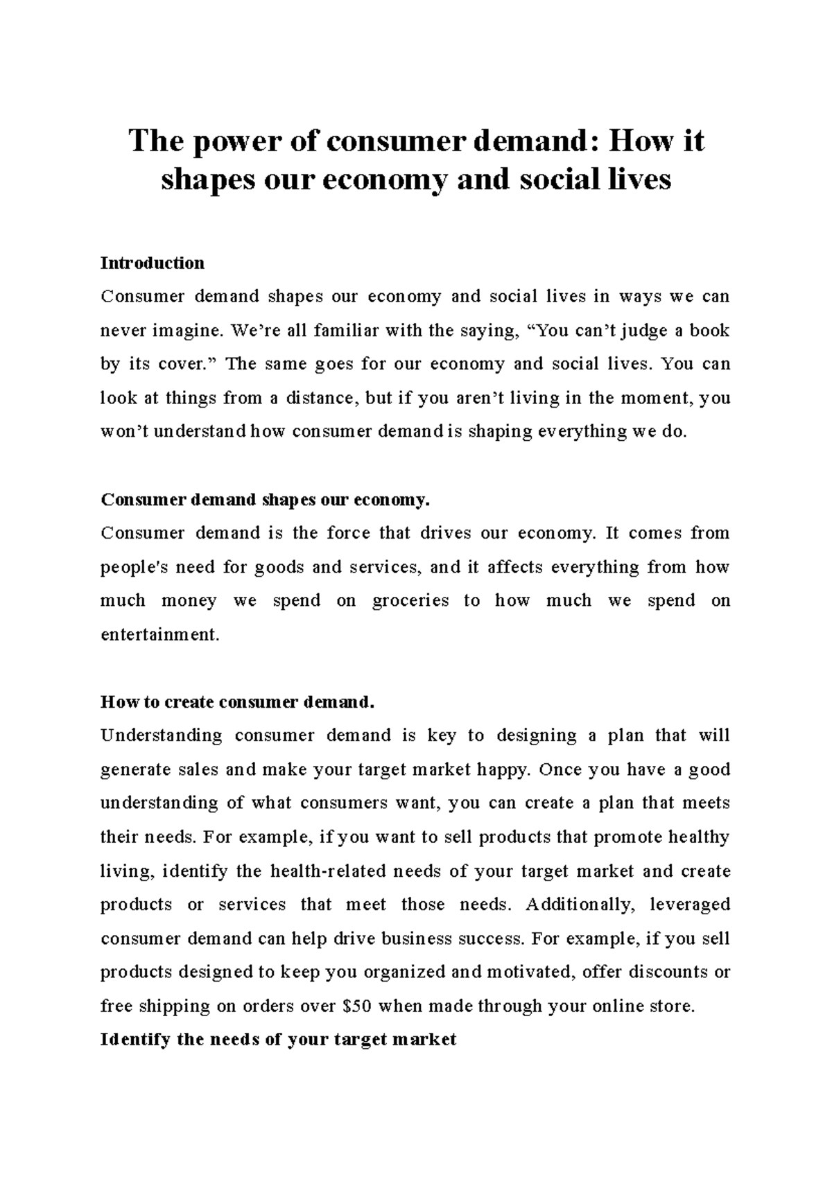 The power of consumer demand: How it shapes our economy and social ...