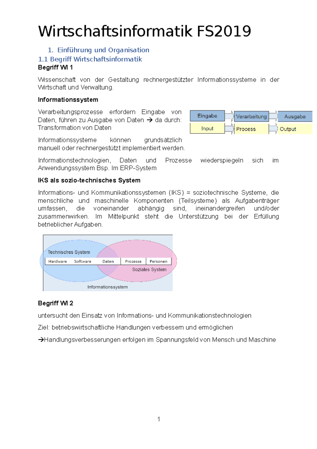 Wirtschaftsinformatik FS2019 - Wirtschaftsinformatik FS Einführung und ...