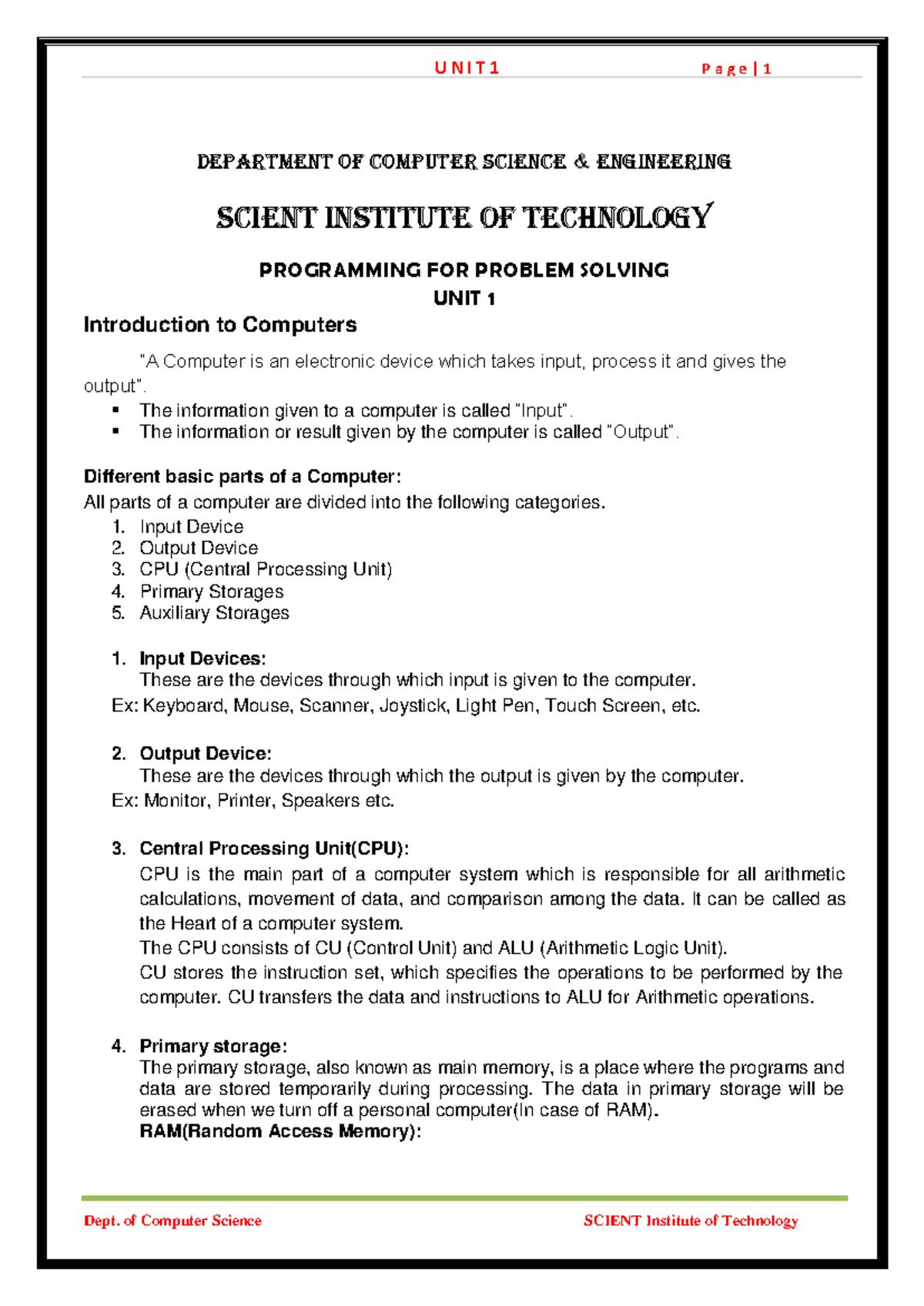 PPS UNIT-1 Notes (3) removed - DEPARTMENT OF COMPUTER SCIENCE ...