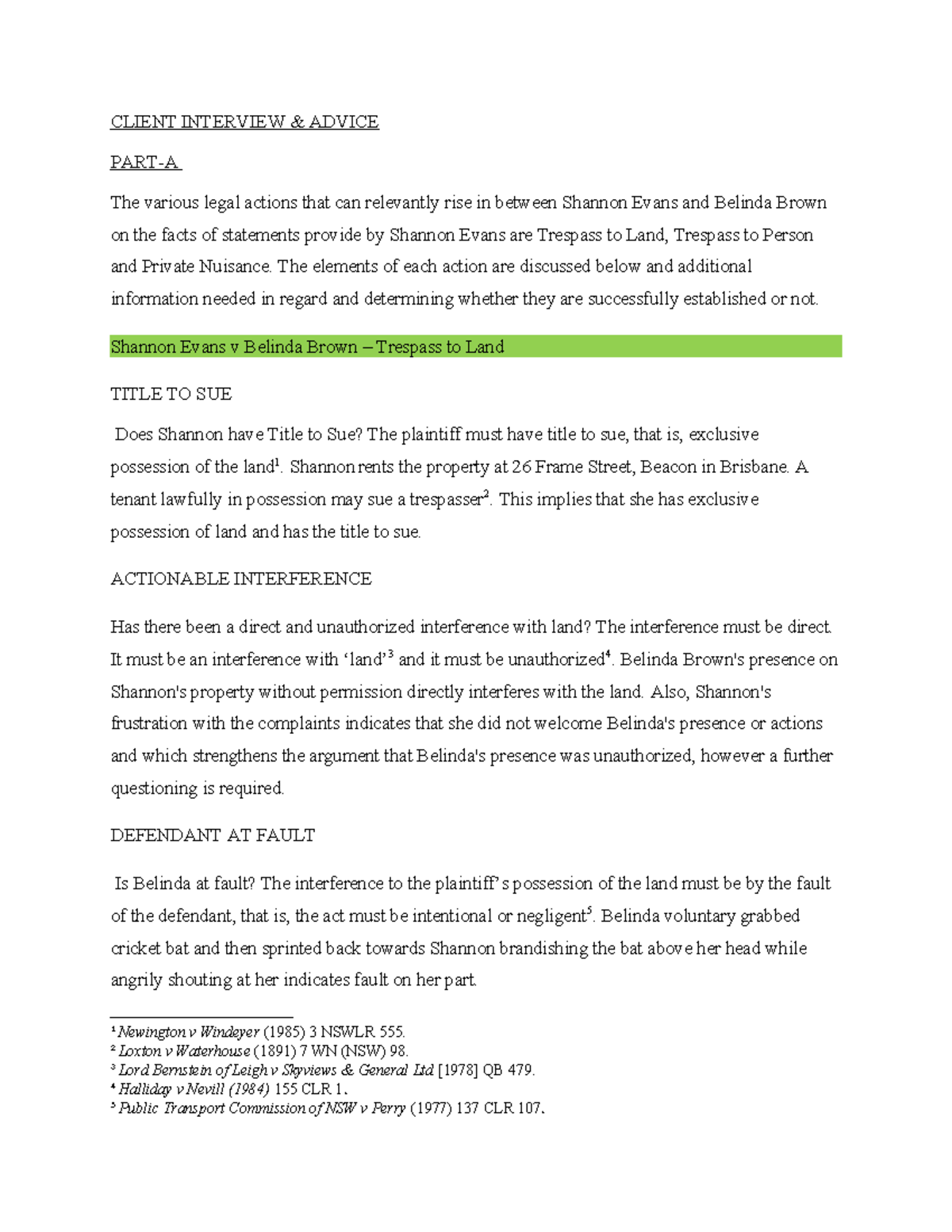 Client Interview & Advice - CLIENT INTERVIEW & ADVICE PART-A The ...