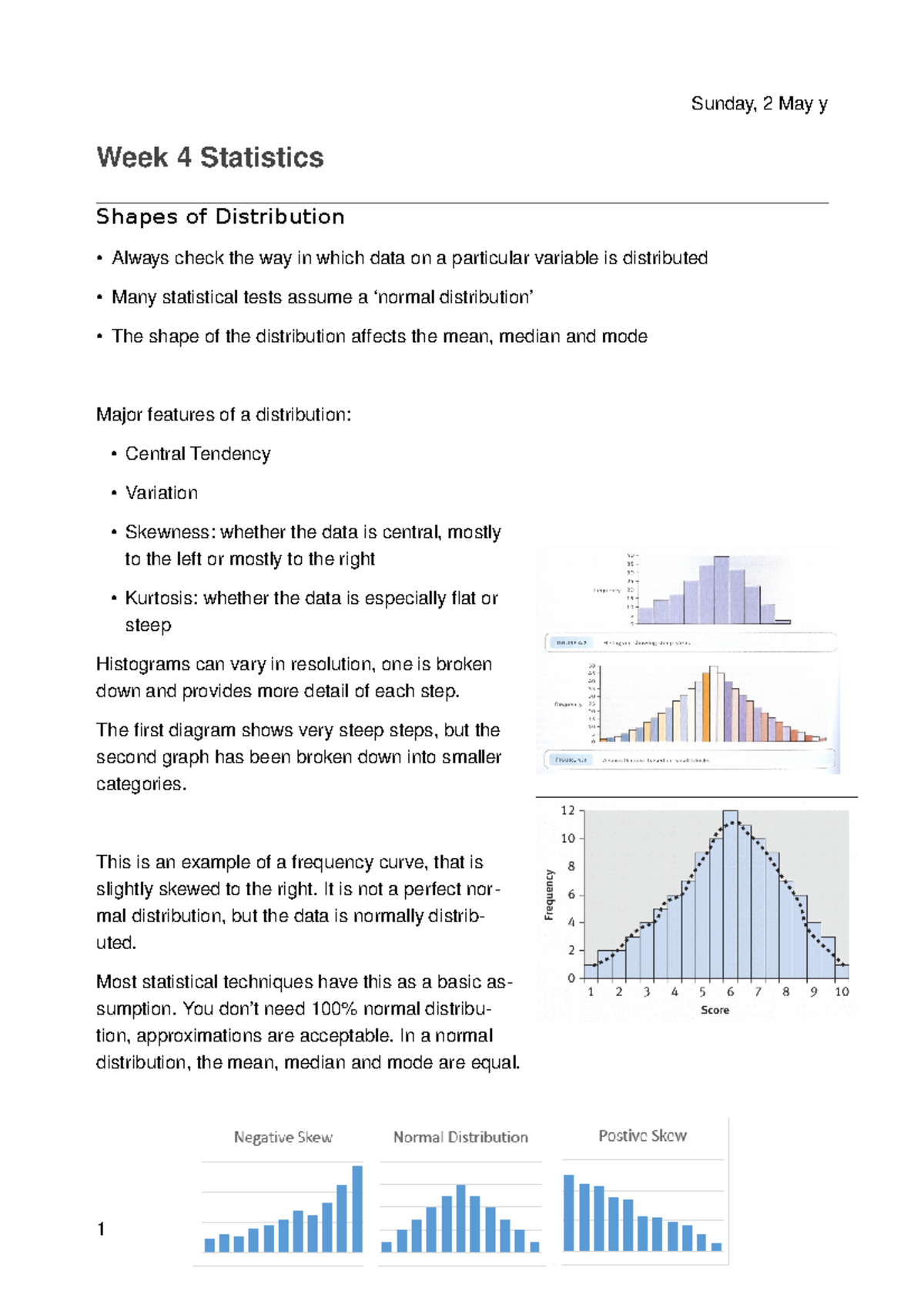 Statistical distribution - Friday, 3 May y Week 4 Statistics Shapes of ...