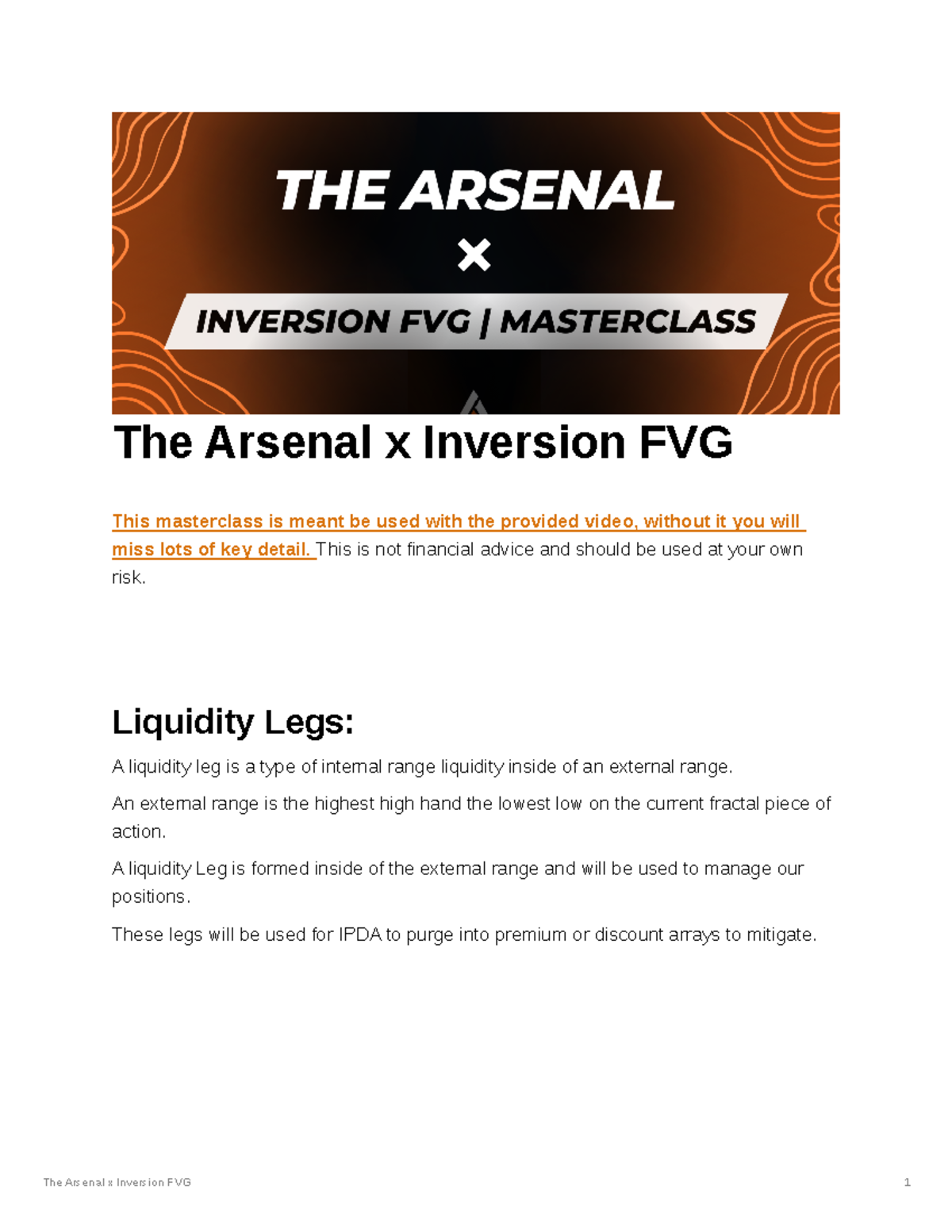 Inversion FVG Masterclass - The Arsenal x Inversion FVG This ...