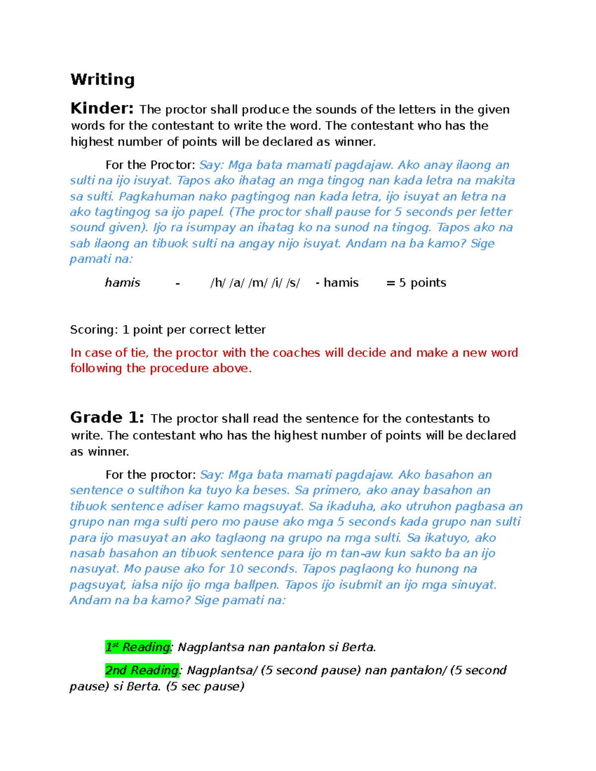 Writing-Contest - Saw it on the academic performance of SBSI students ...
